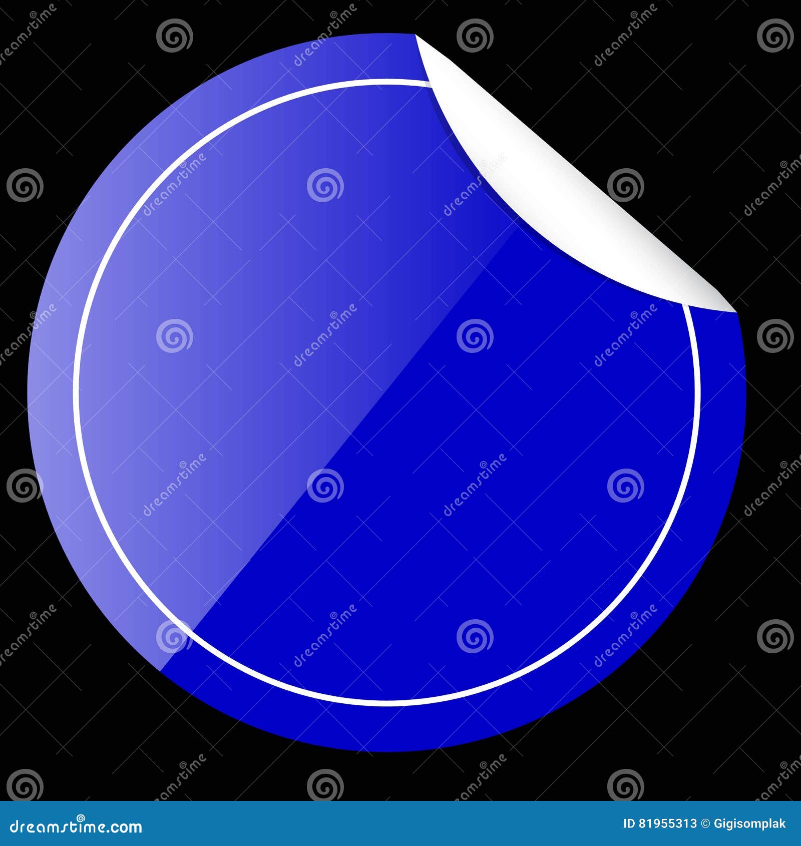Blue Rounded Blank Tag, Isolated on Black Stock Vector - Illustration ...