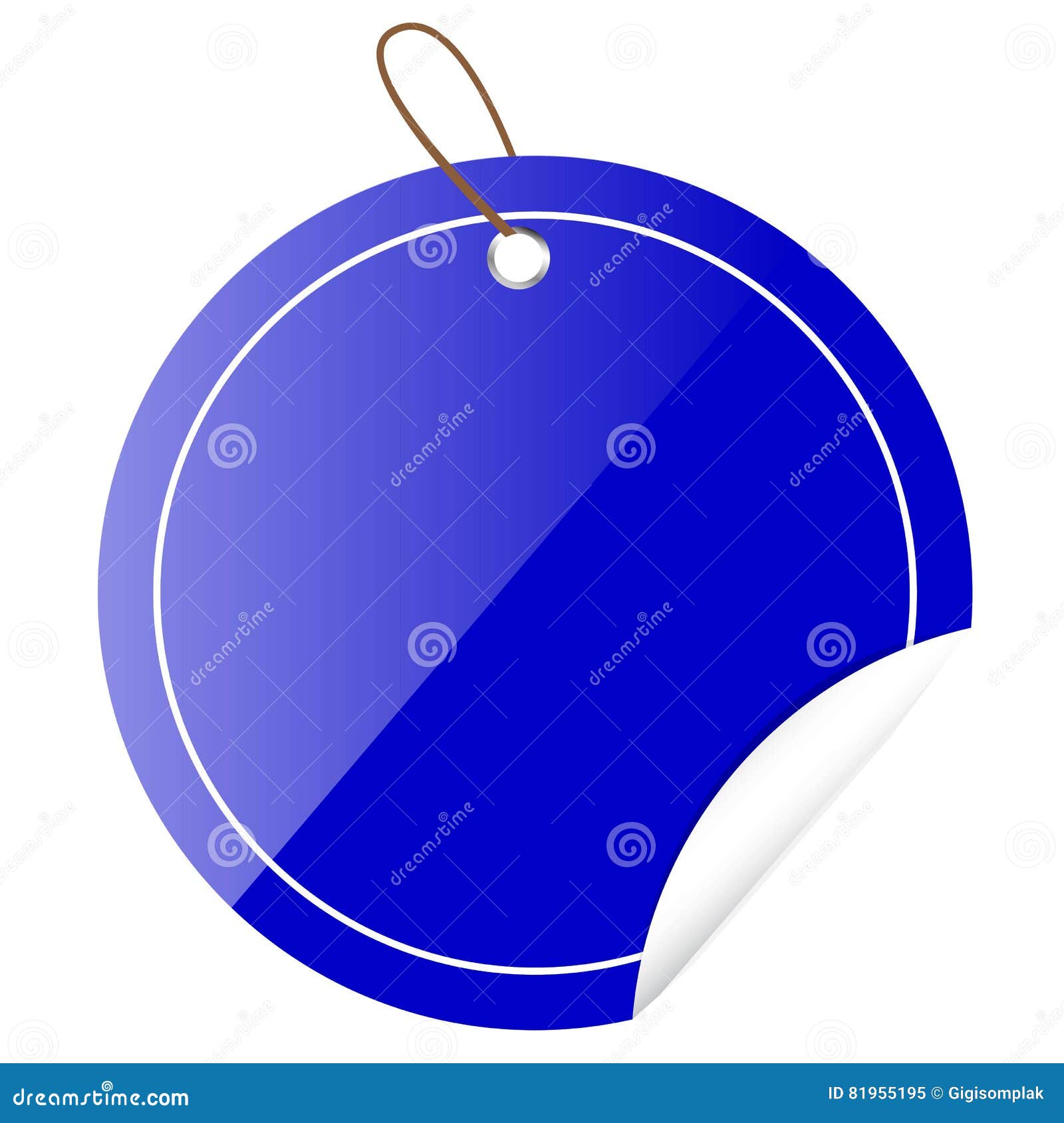 Blue Rounded Blank Tag, Isolated on White Stock Vector - Illustration ...