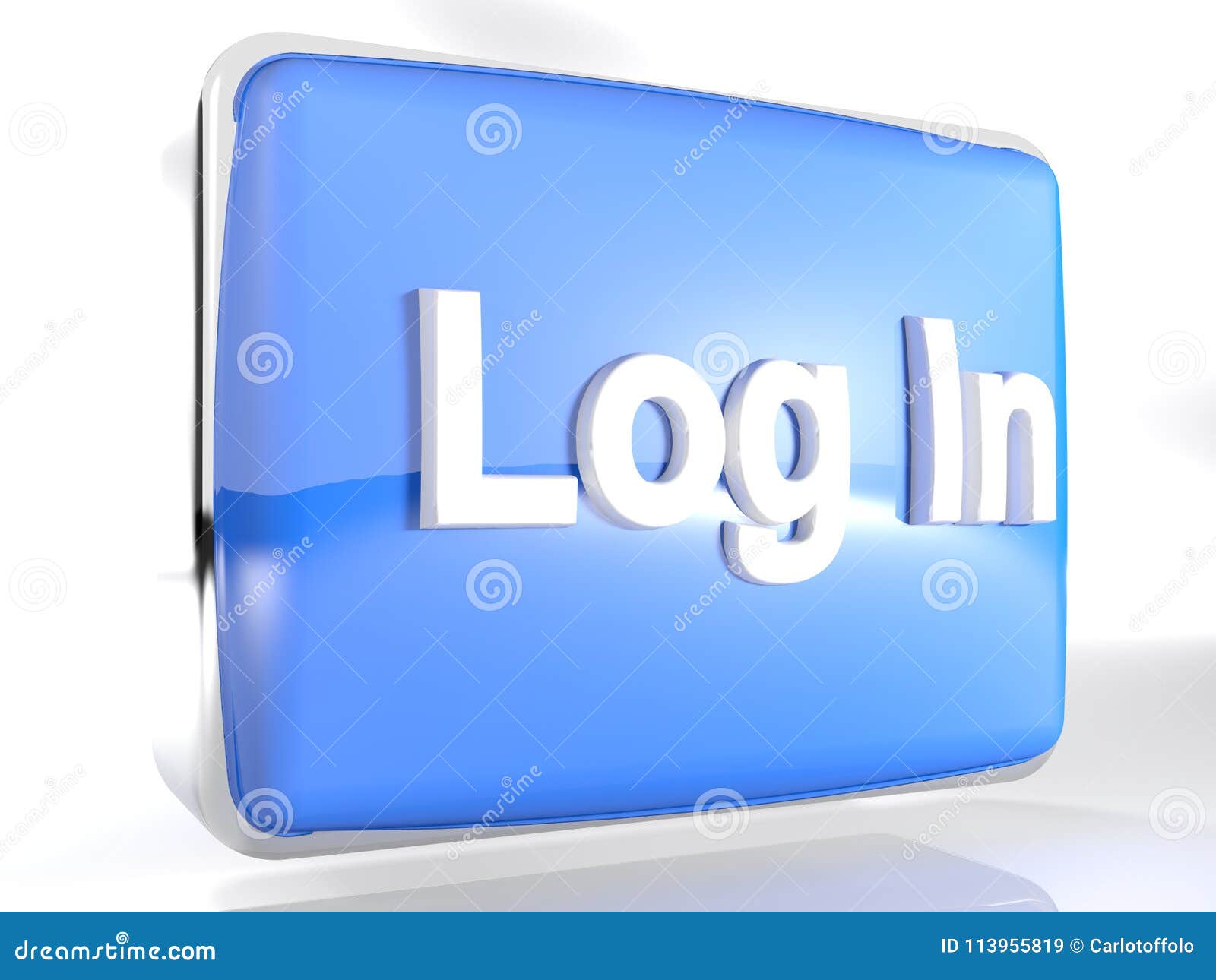 Log in Blue Box Icon - 3D Rendering Stock Illustration - Illustration ...