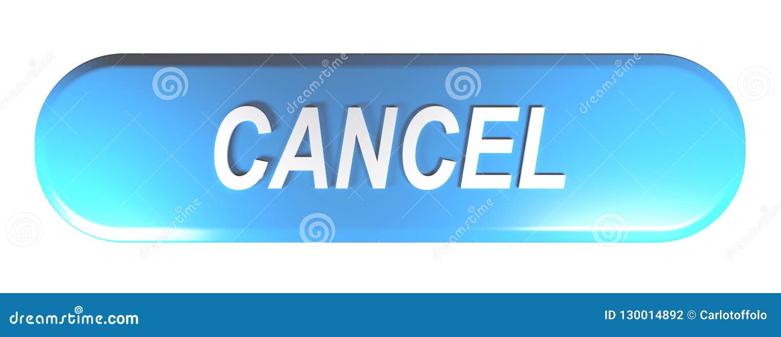 Blue Rounded Rectangle Push Button CANCEL - 3D Rendering Stock ...