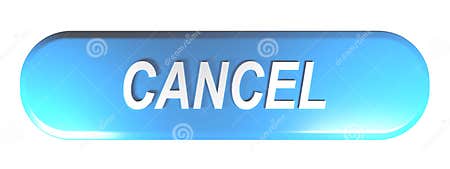 Blue Rounded Rectangle Push Button CANCEL - 3D Rendering Stock ...