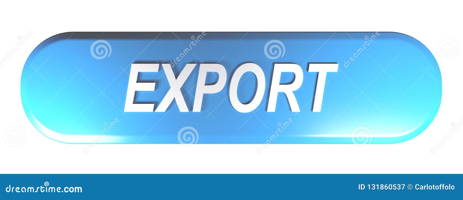 Blue Rounded Rectangle Push Button EXPORT - 3D Rendering Stock ...