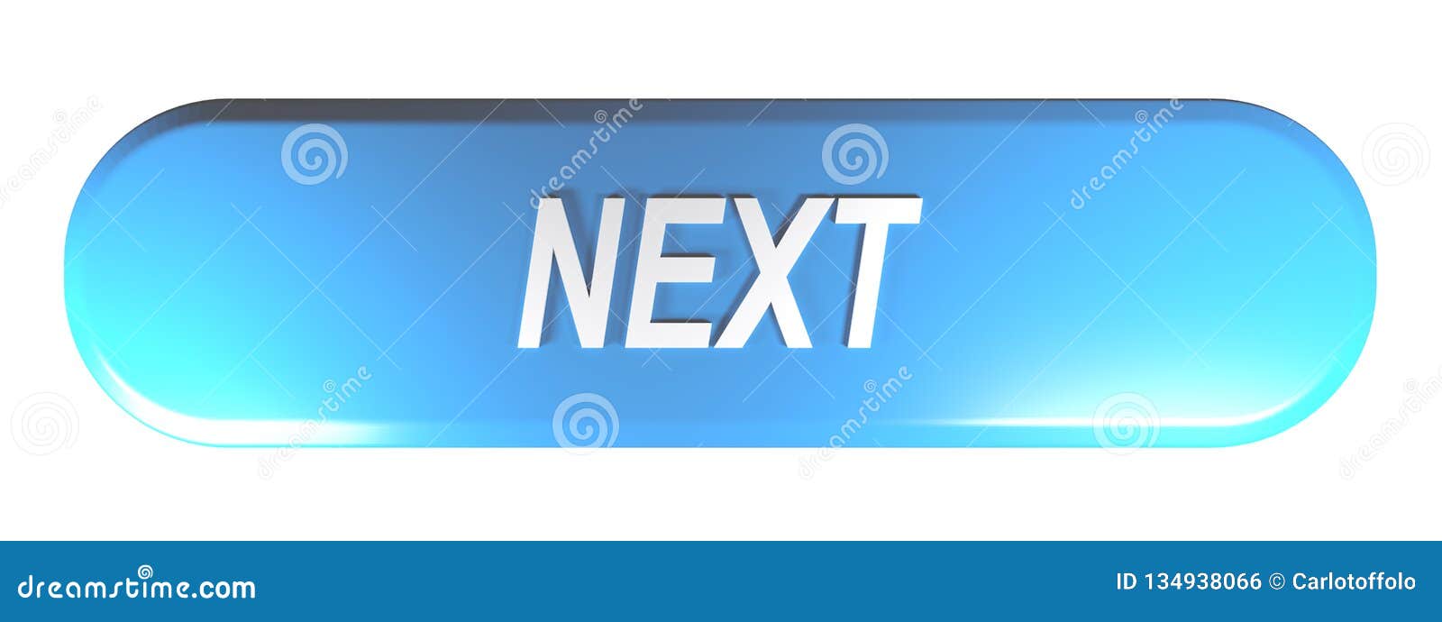 Blue Rounded Rectangle Push Button NEXT - 3D Rendering Stock ...
