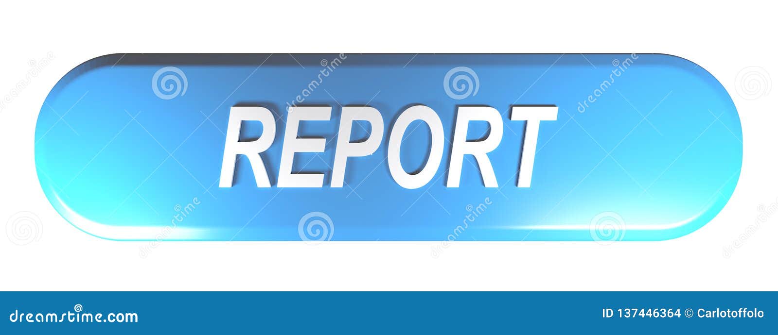 Blue Rounded Rectangle Push Button REPORT - 3D Rendering Stock ...