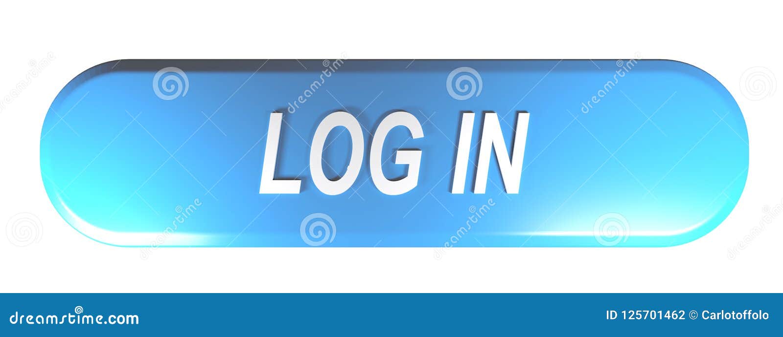 Blue Rounded Rectangle Push Button To LOG in - 3D Rendering Stock ...