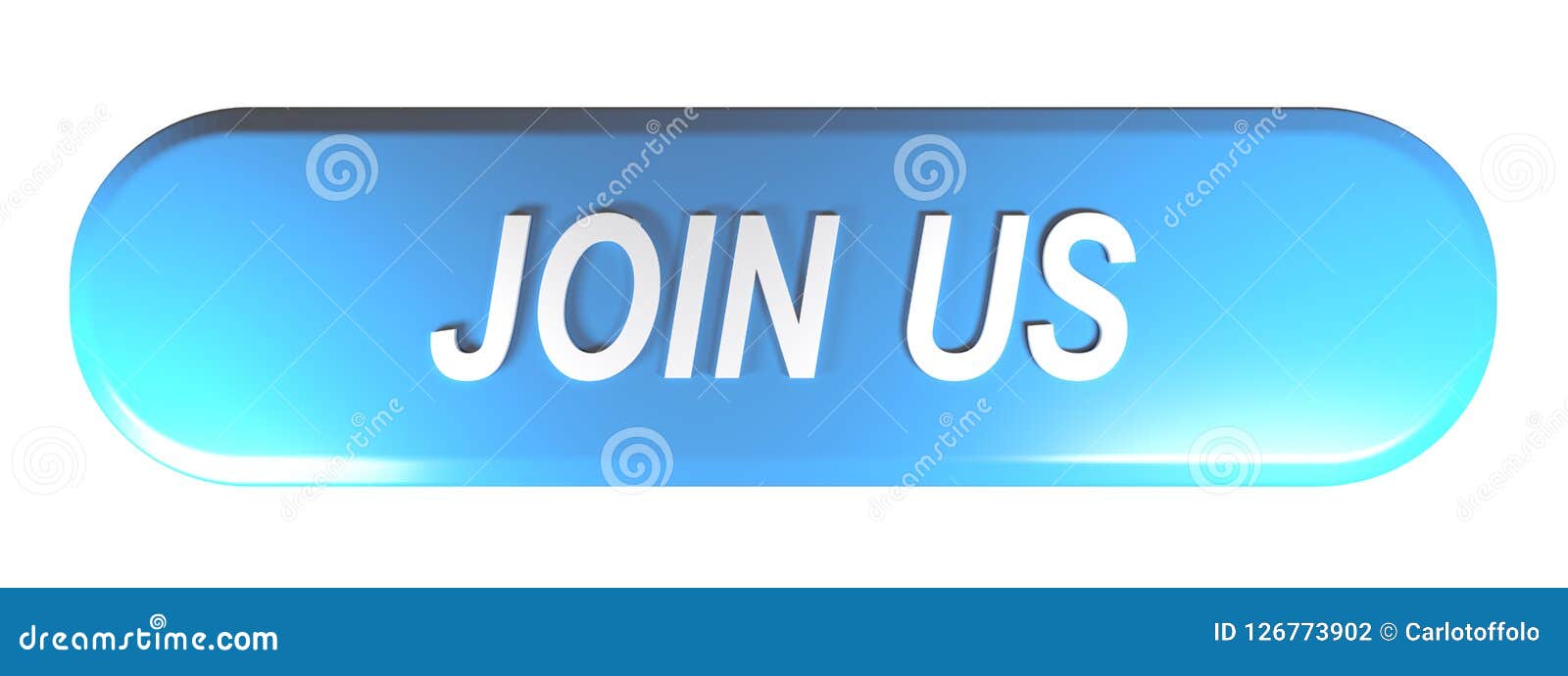 Blue Rounded Rectangle Push Button JOIN US - 3D Rendering Stock ...