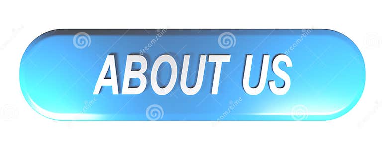 Blue Rounded Rectangle Push Button with Write about US - 3D Rendering ...