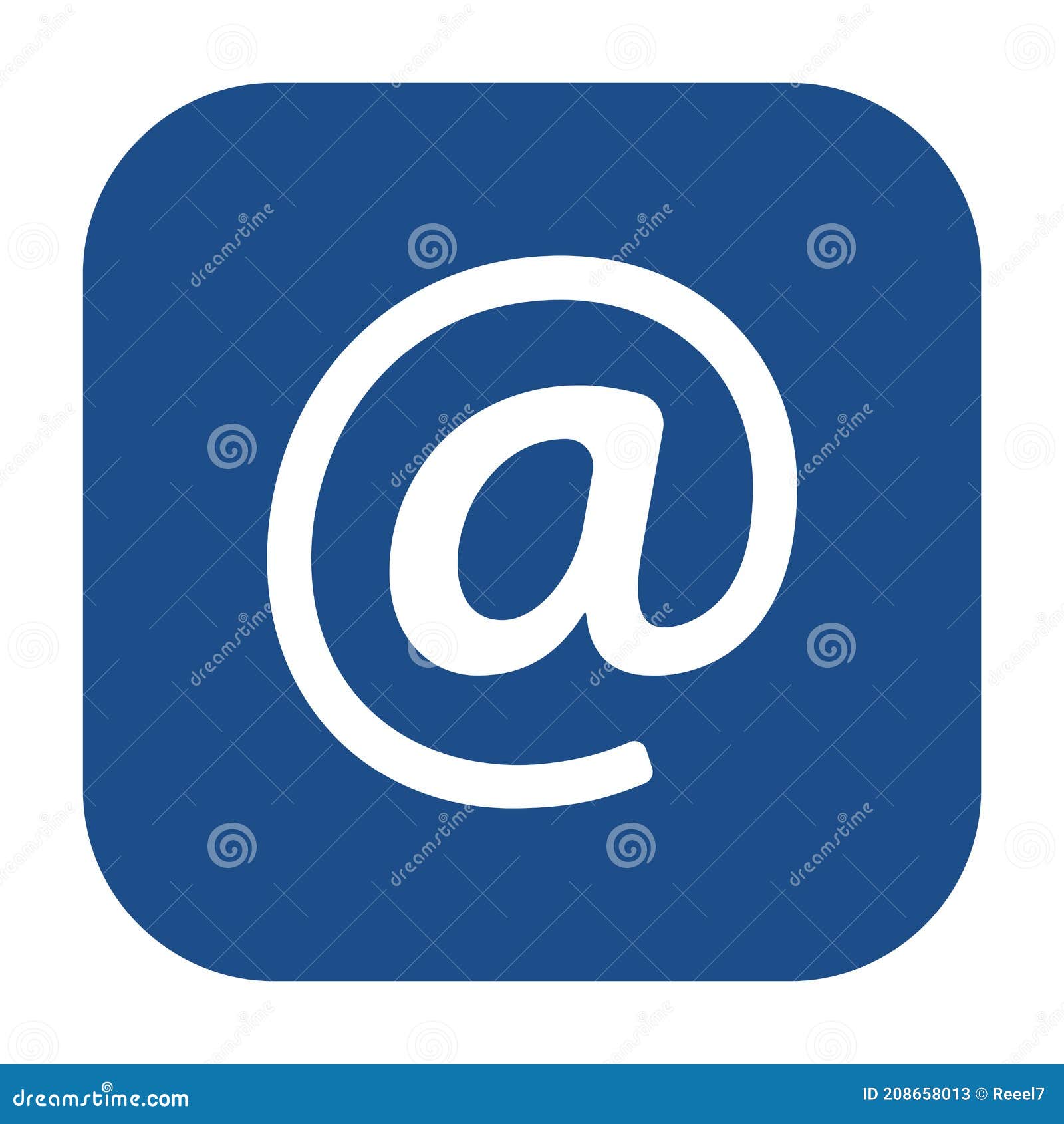 Blue Rounded Square Email Icon, Button. Stock Vector - Illustration of ...