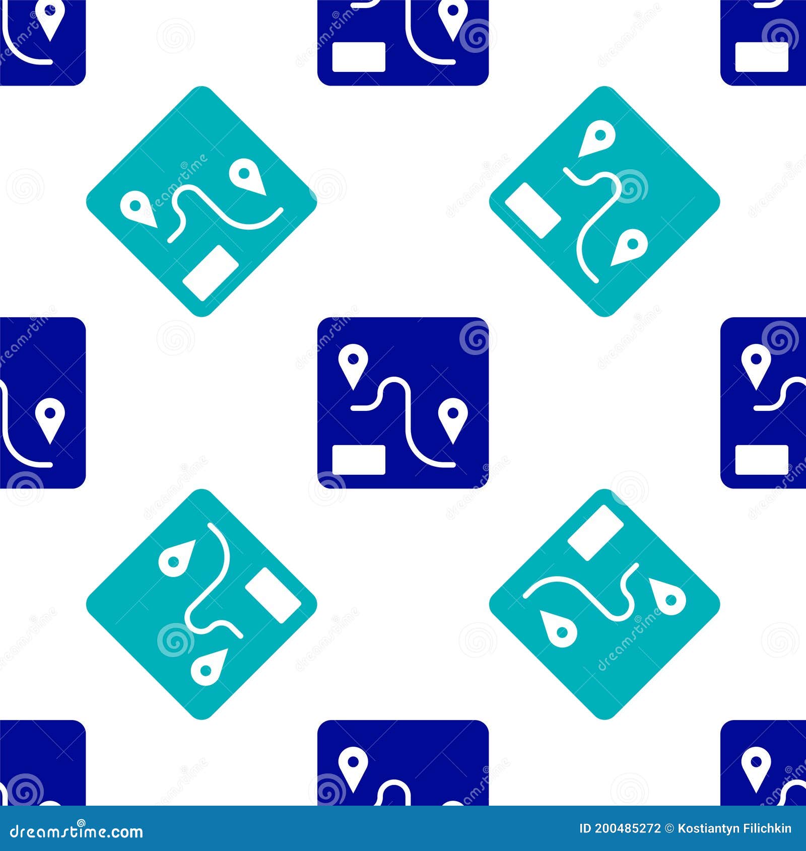 Blue Route Location Icon Isolated On Transparent Background. Train Line ...