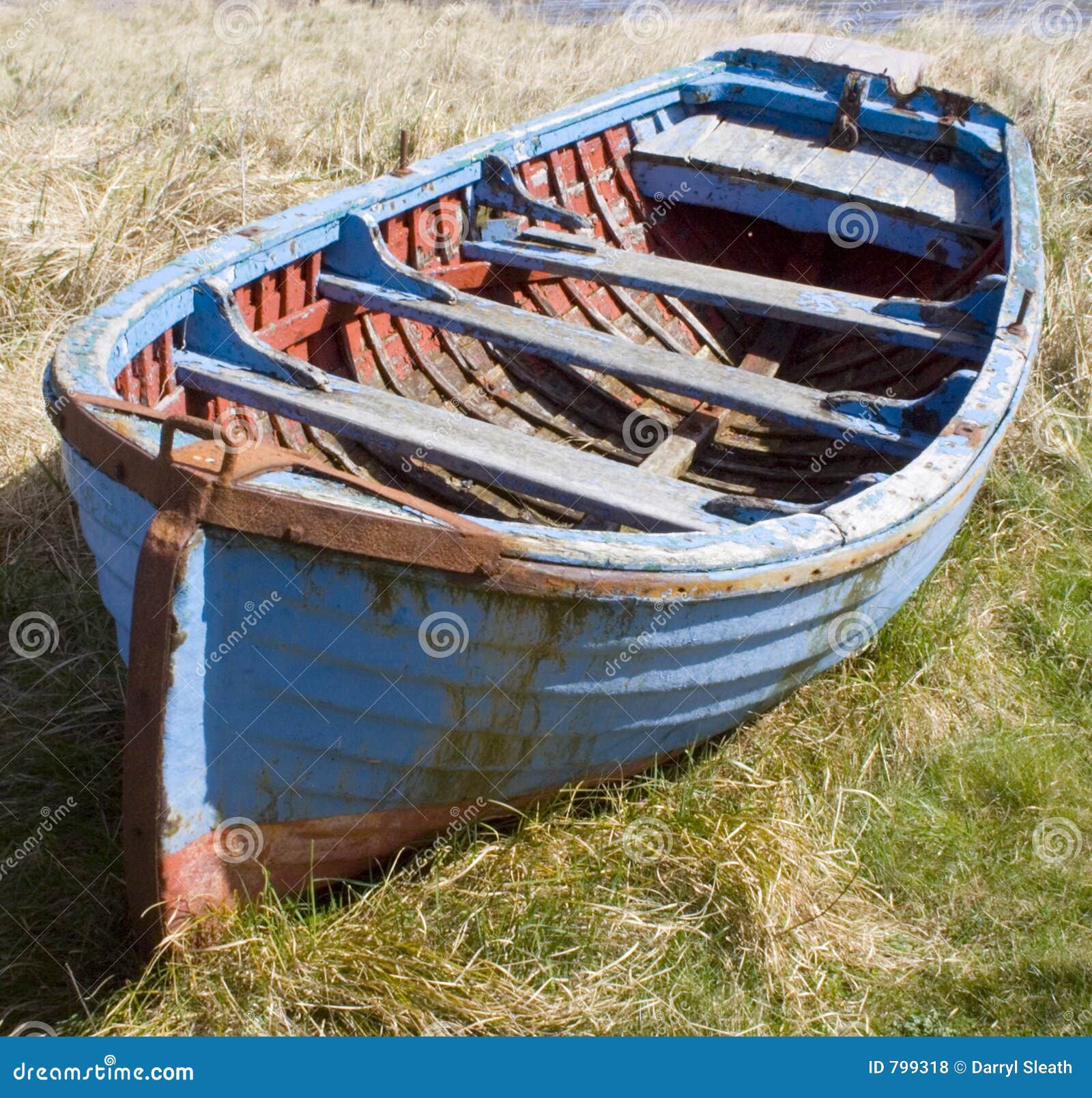 Blue Rowing Boat stock photo. Image of clinker, coastal - 799318