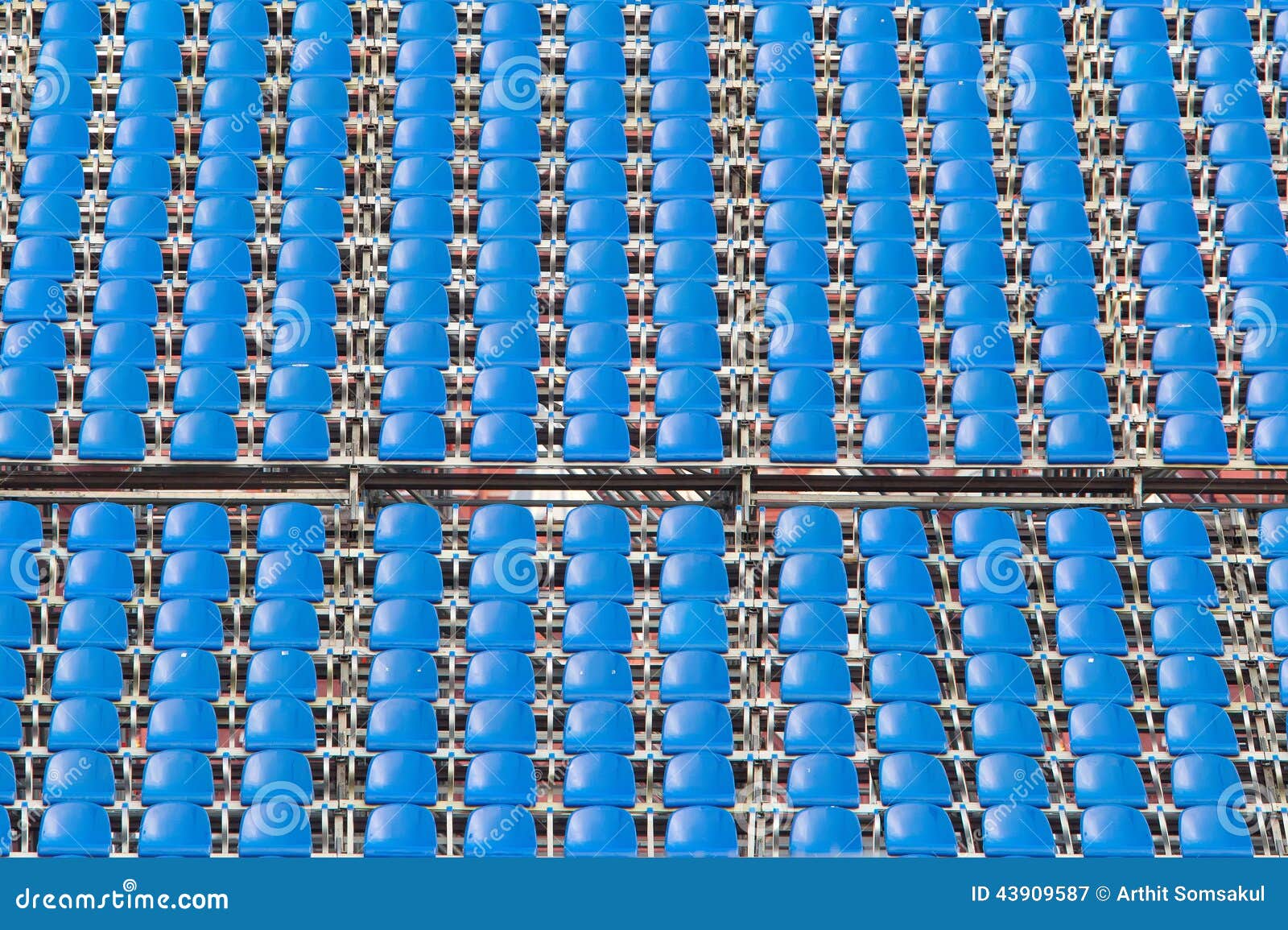 Blue Rows Of Seats In A Sports Hall. Stadium Seating. Empty Rows Of ...