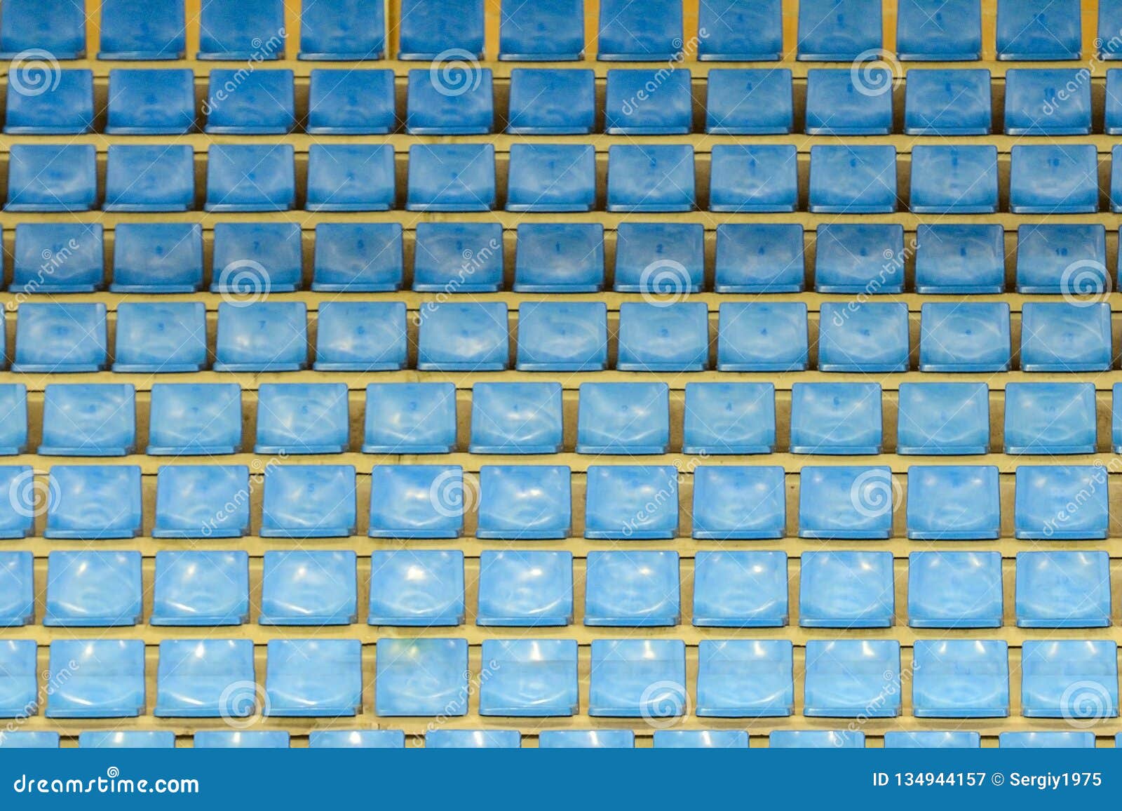 Blue Rows of Seats in the Stands Stock Image - Image of football ...