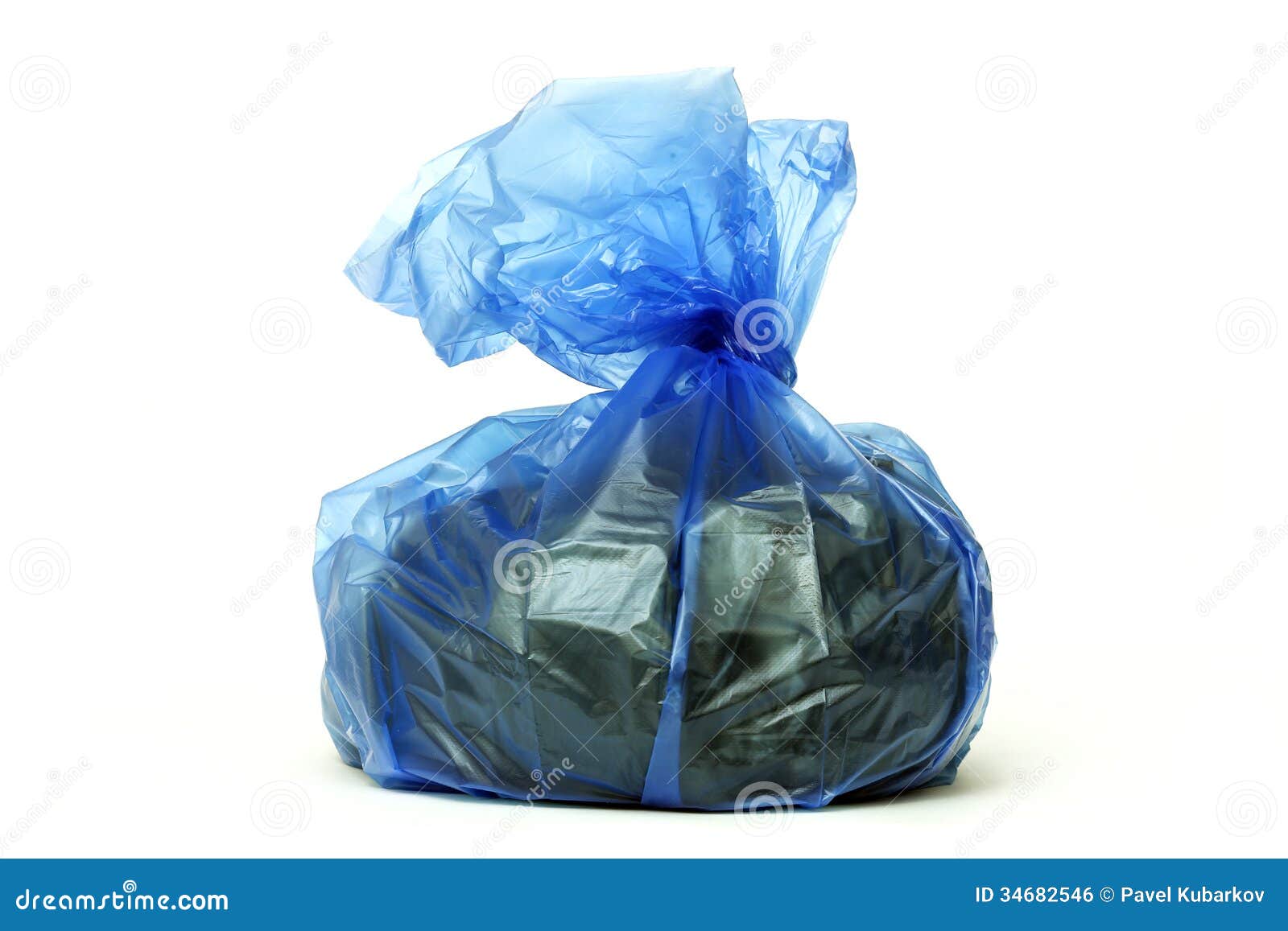 Blue rubbish bag stock photo. Image of chores, household - 34682546