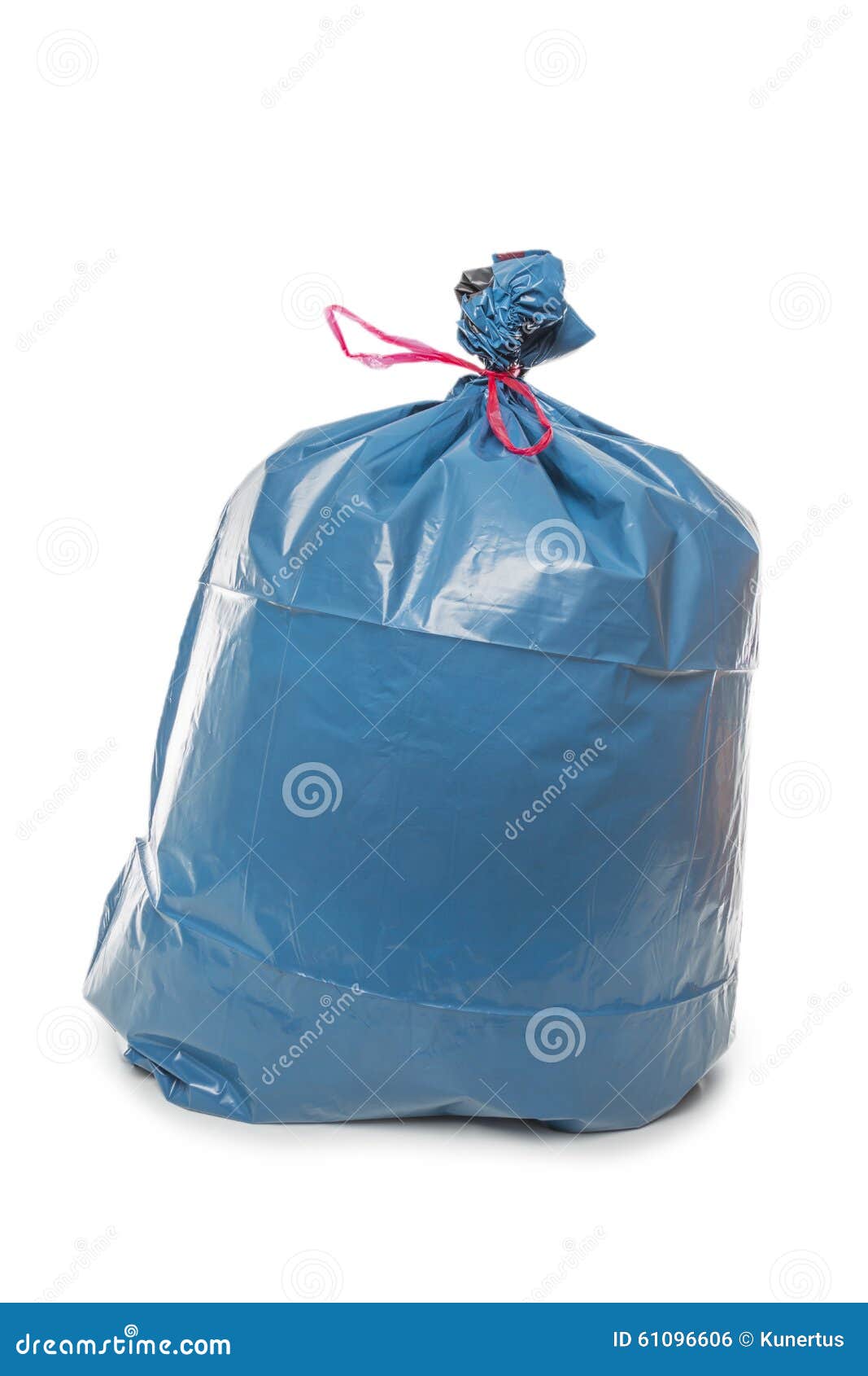 Blue Rubbish Bag on white stock photo. Image of white - 61096606