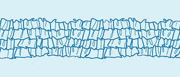 Blue Ruffle Fabric Texture Horizontal Border Stock Illustration ...