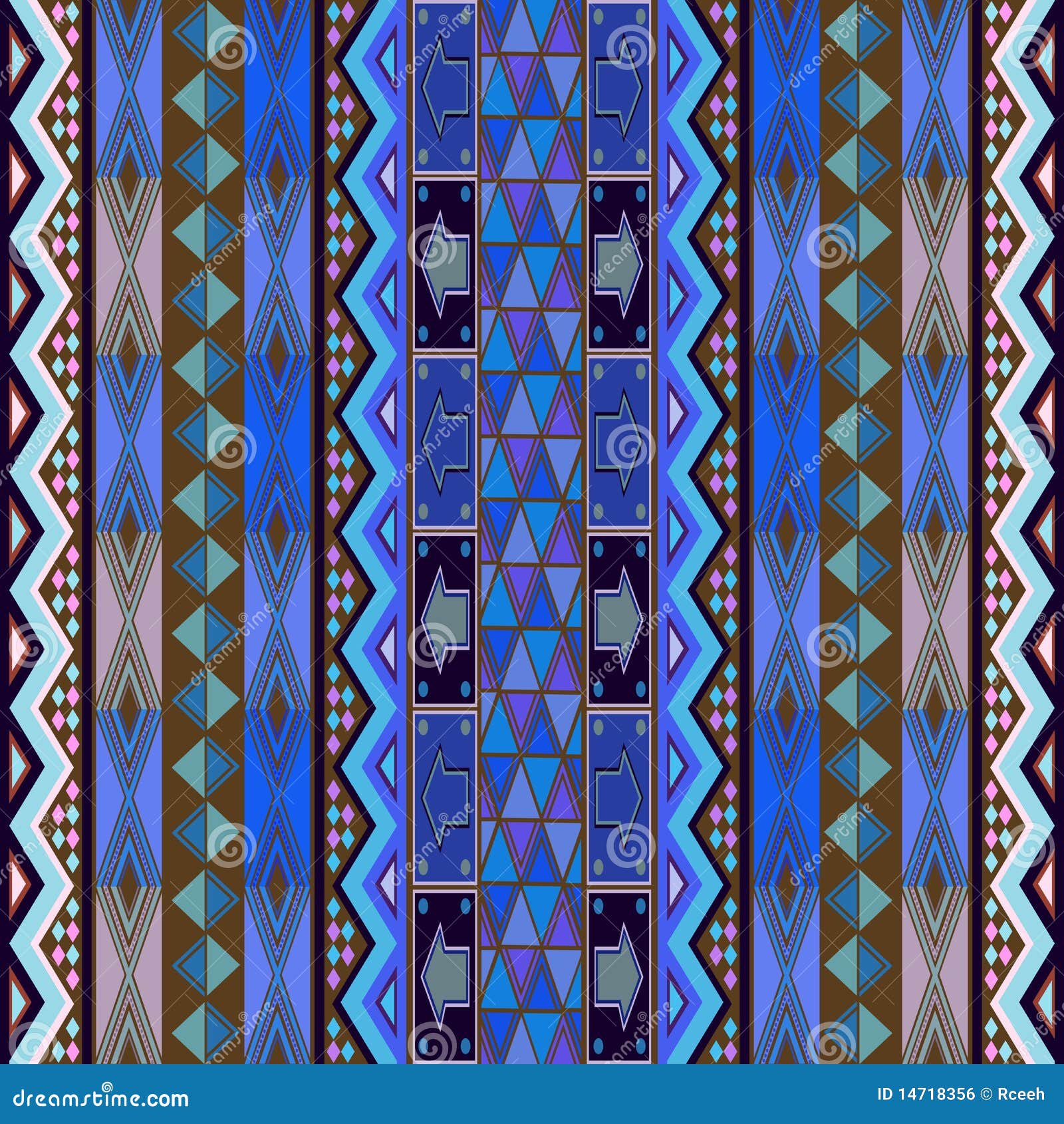 Blue rug design stock vector. Illustration of material - 14718356