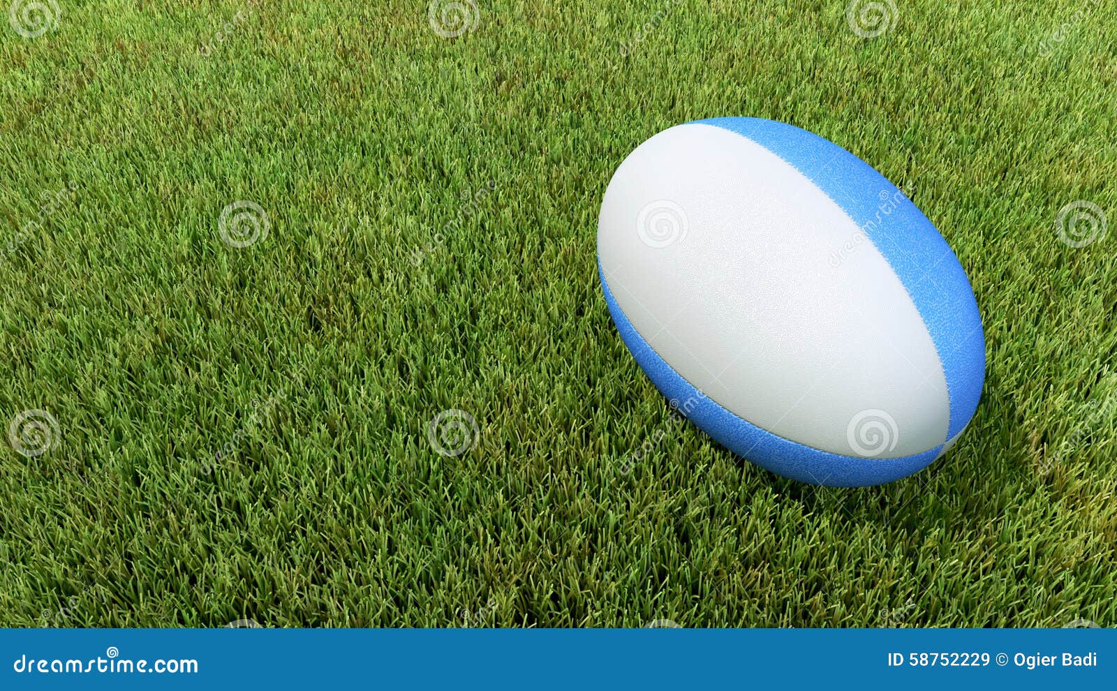 Blue Rugby Ball on Grass V01 Stock Image - Image of sport, world: 58752229