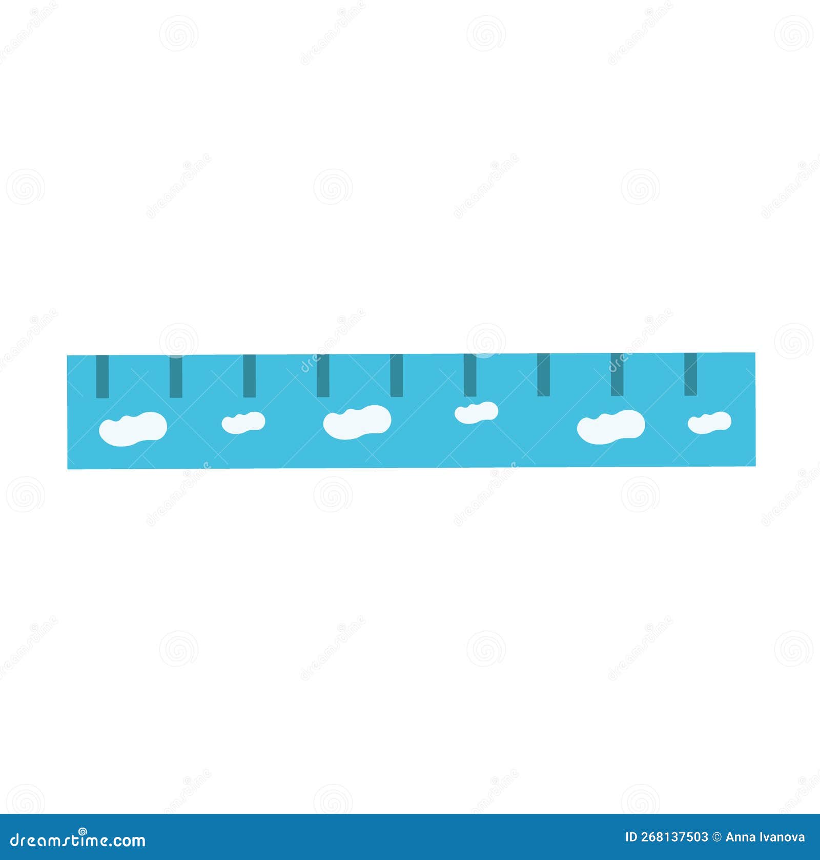 Blue Ruler Icon. Flat Isolated Illustration of Rule Vector Icon Stock ...