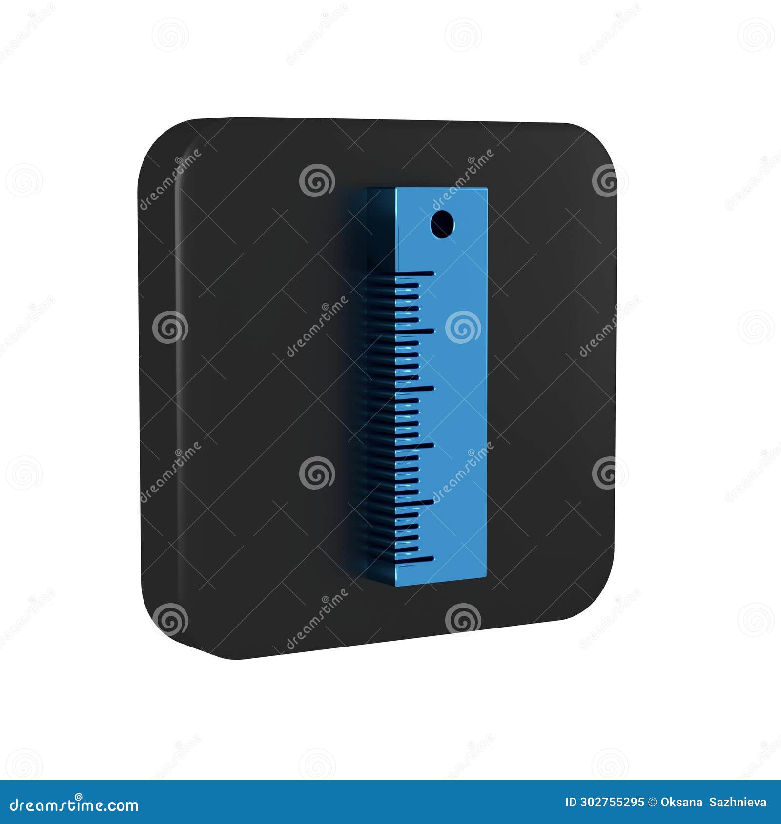 Blue Ruler Icon Isolated on Transparent Background. Straightedge Symbol ...