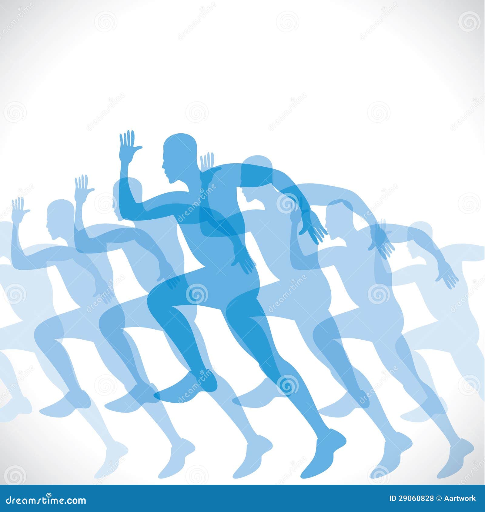 Blue runner man stock vector. Illustration of active - 29060828