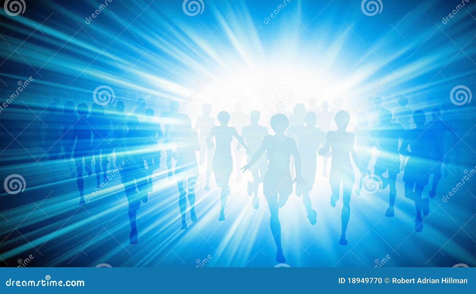 Blue runners stock illustration. Illustration of jogging - 18949770