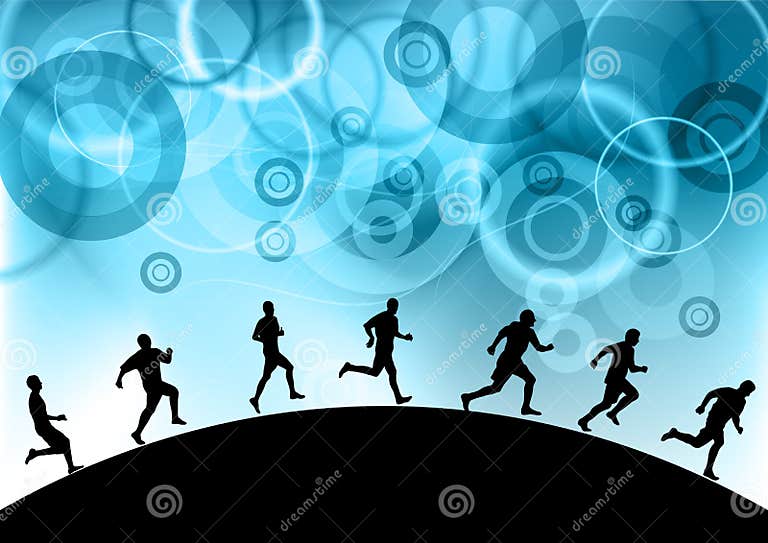 Blue runners stock vector. Illustration of active, blue - 19663568