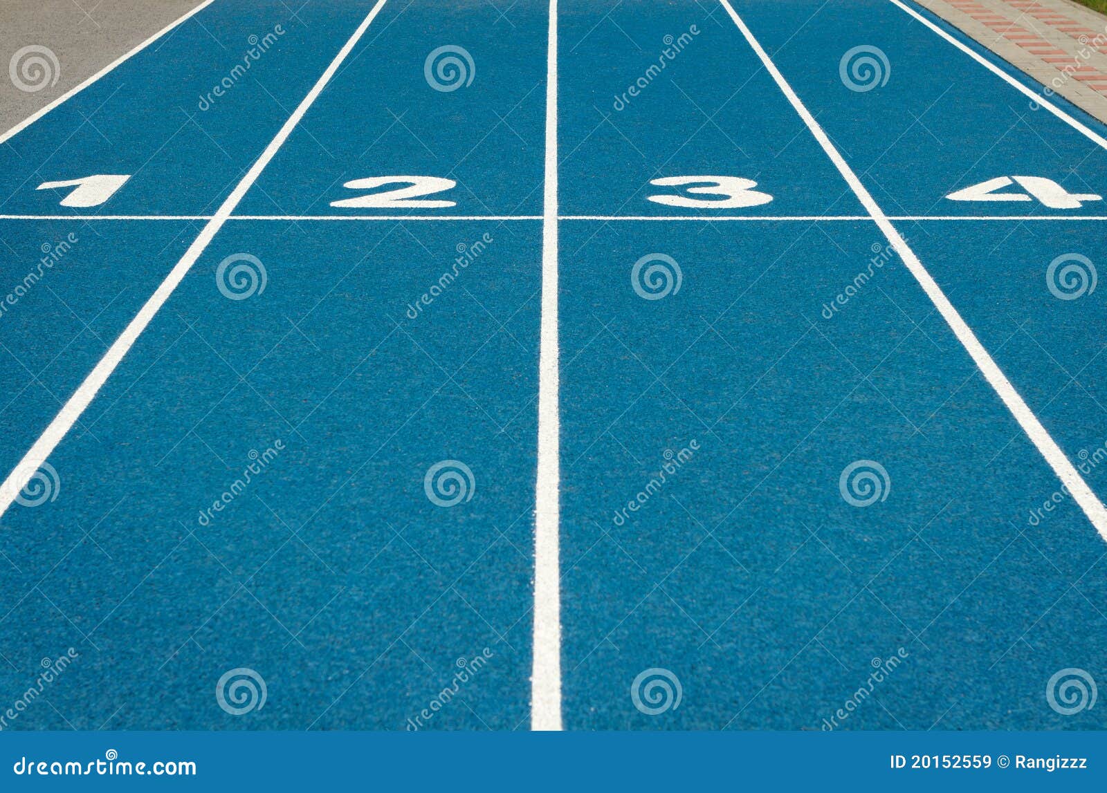 Blue running track stock image. Image of outdoor, lines - 20152559