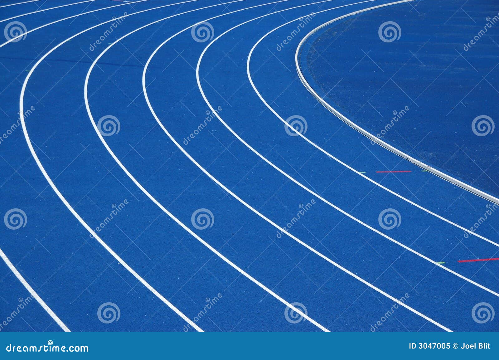 Blue running track stock image. Image of rubberized, competition - 3047005