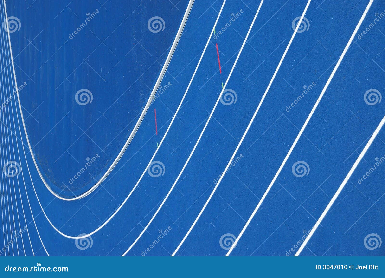Blue running track stock photo. Image of dividing, point - 3047010