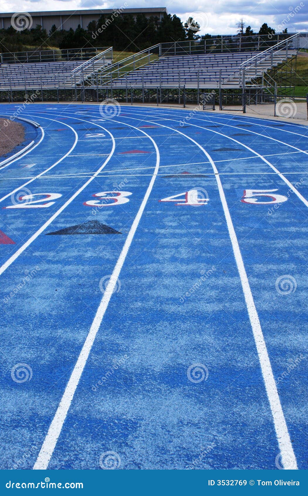 Blue Running Track. stock image. Image of college, accomplish - 3532769