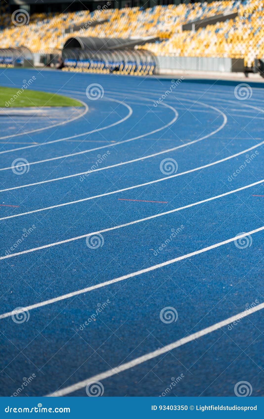 Blue Running Track on Olympic Stadium Stock Photo - Image of minimal ...