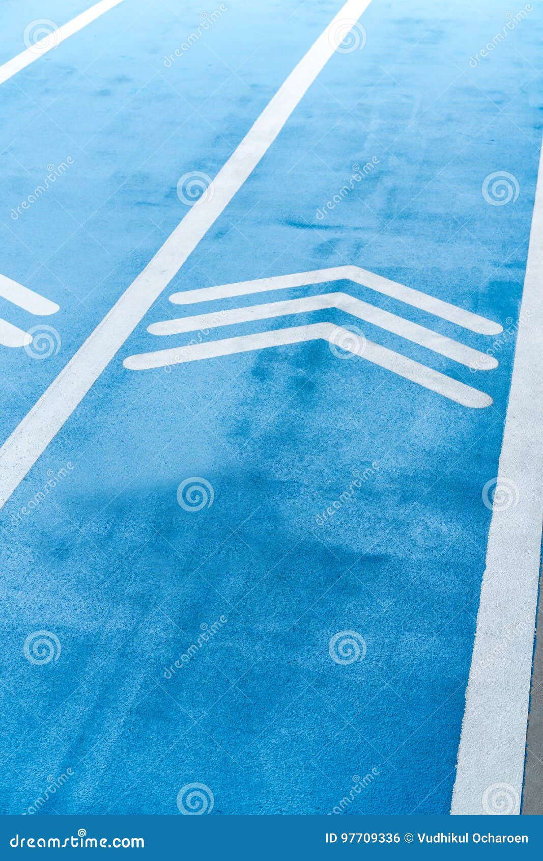Blue Running Track with Thiplet Arrows Symbol Stock Photo - Image of ...