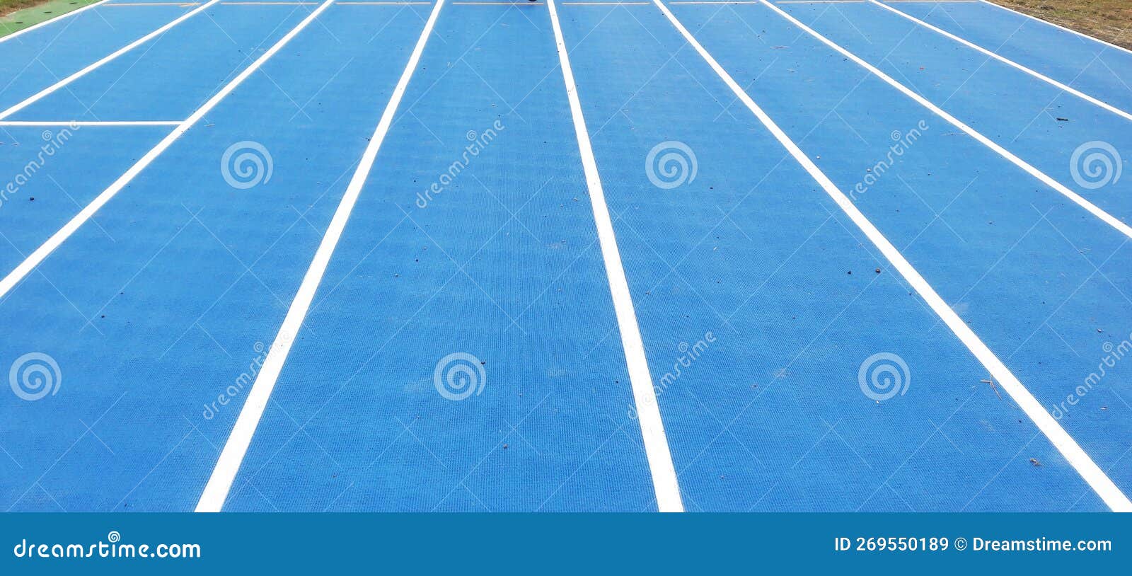 Blue Runway. the Start and End of the Stadium Track Stock Image - Image ...