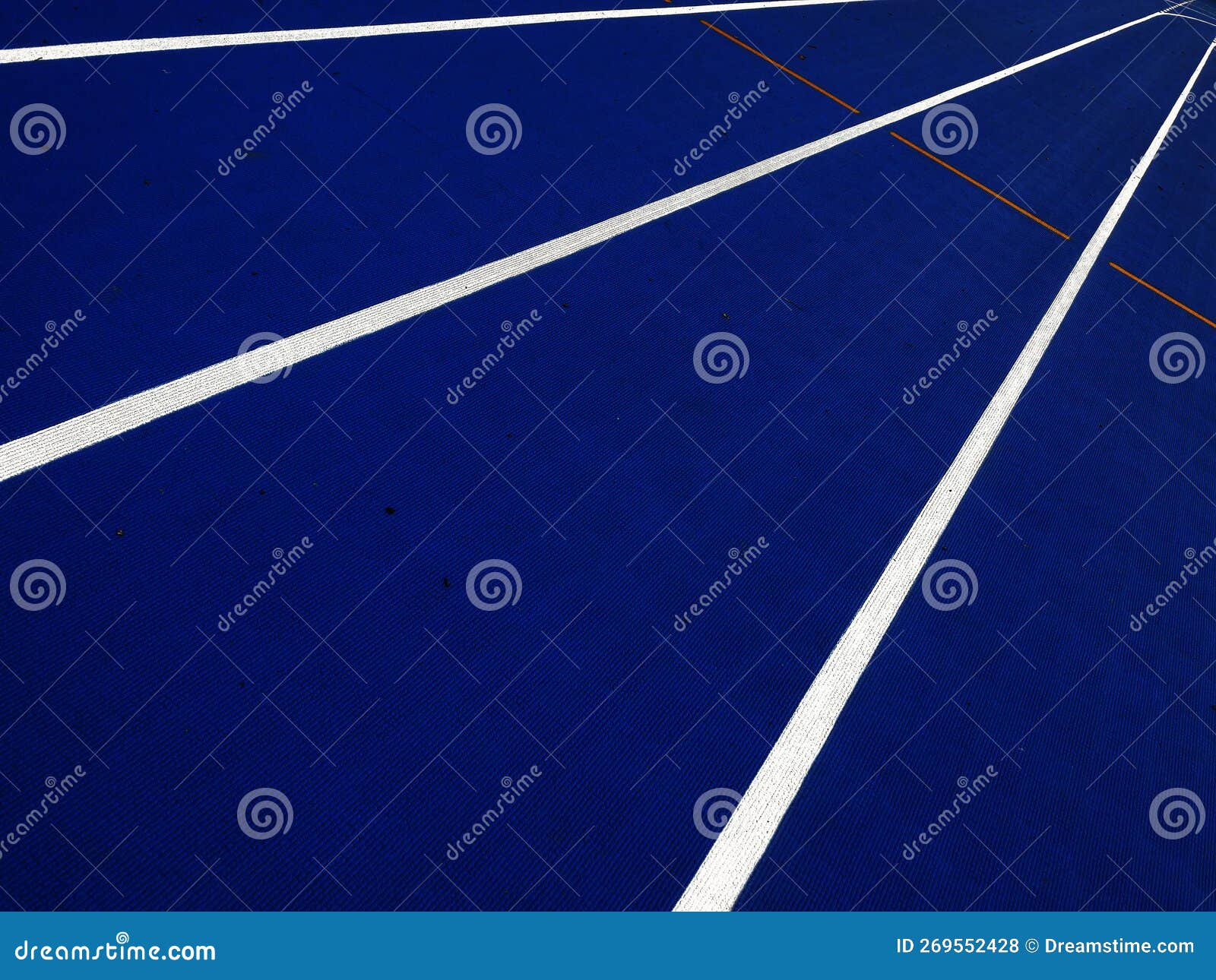 Blue Runway. the Start and End of the Stadium Track Stock Photo - Image ...