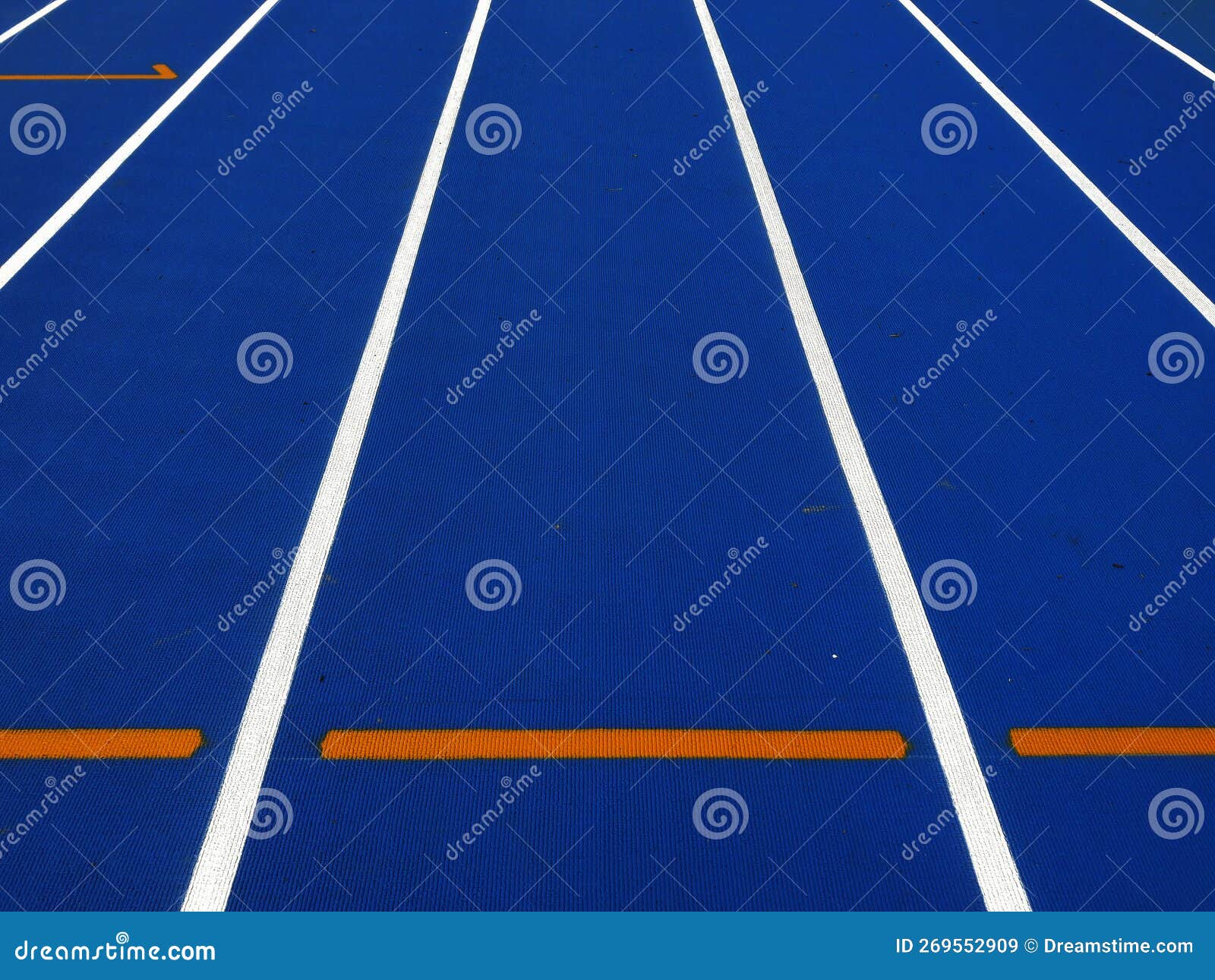 Blue Runway. the Start and End of the Stadium Track Stock Image - Image ...