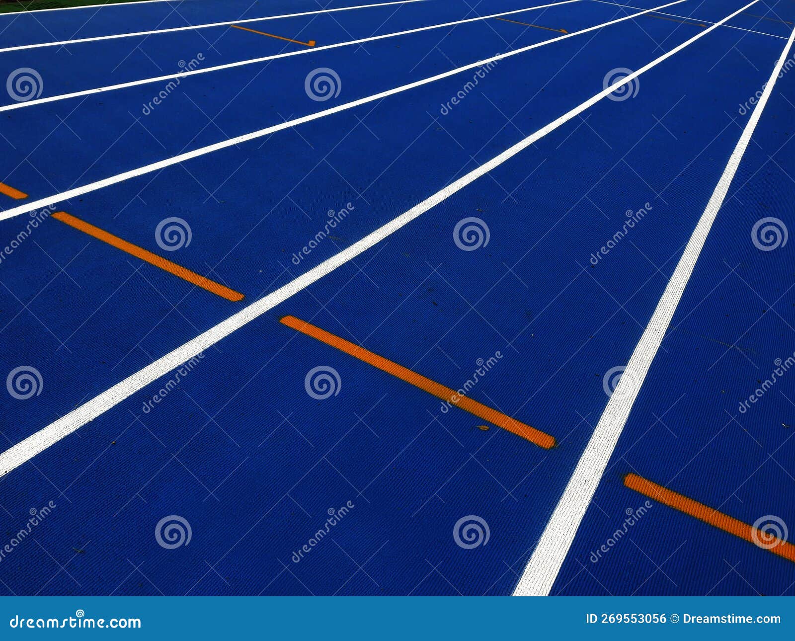 Blue Runway. the Start and End of the Stadium Track Stock Photo - Image ...