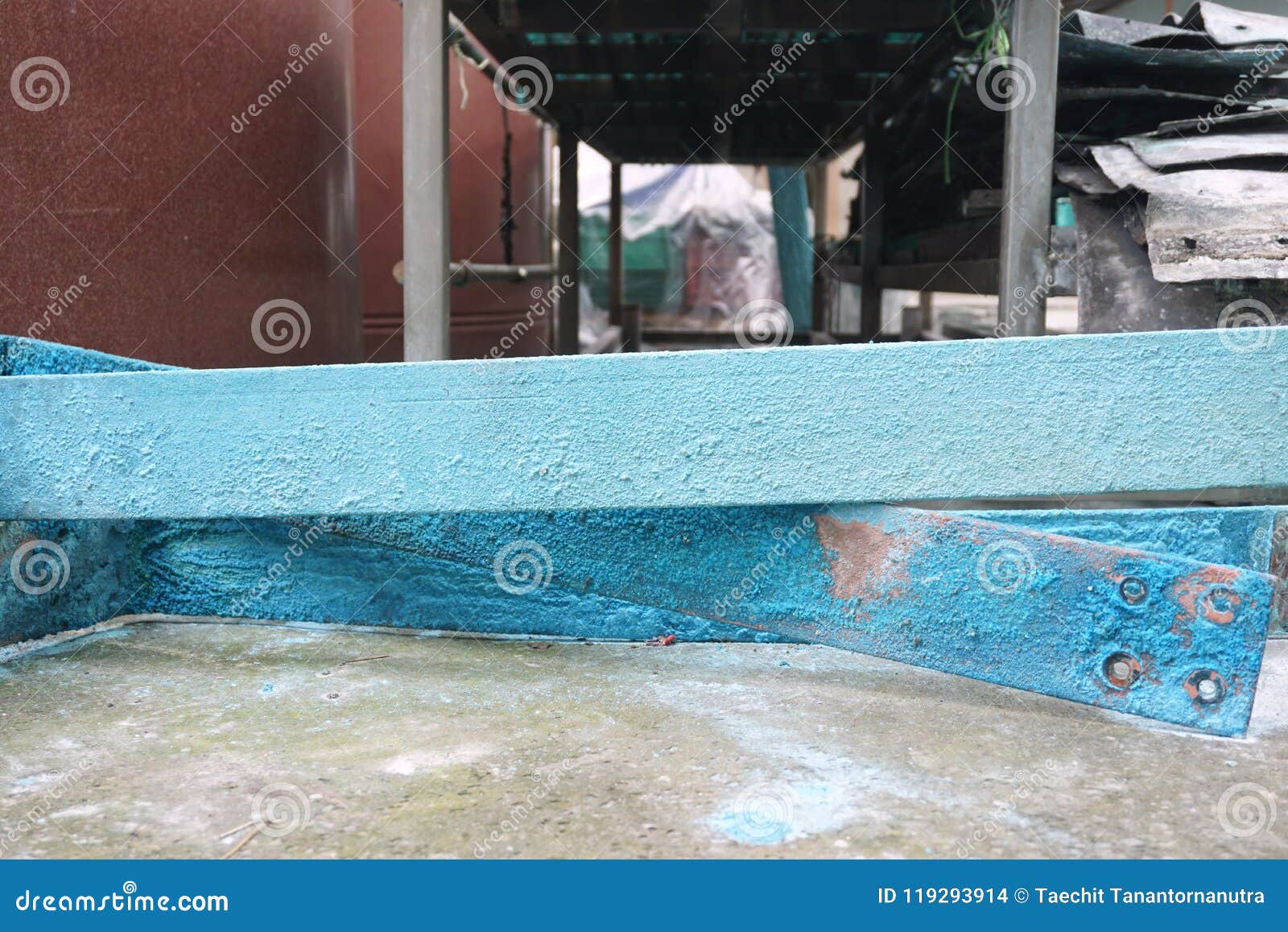 Blue rust on copper stock photo. Image of plate, eroded - 119293914