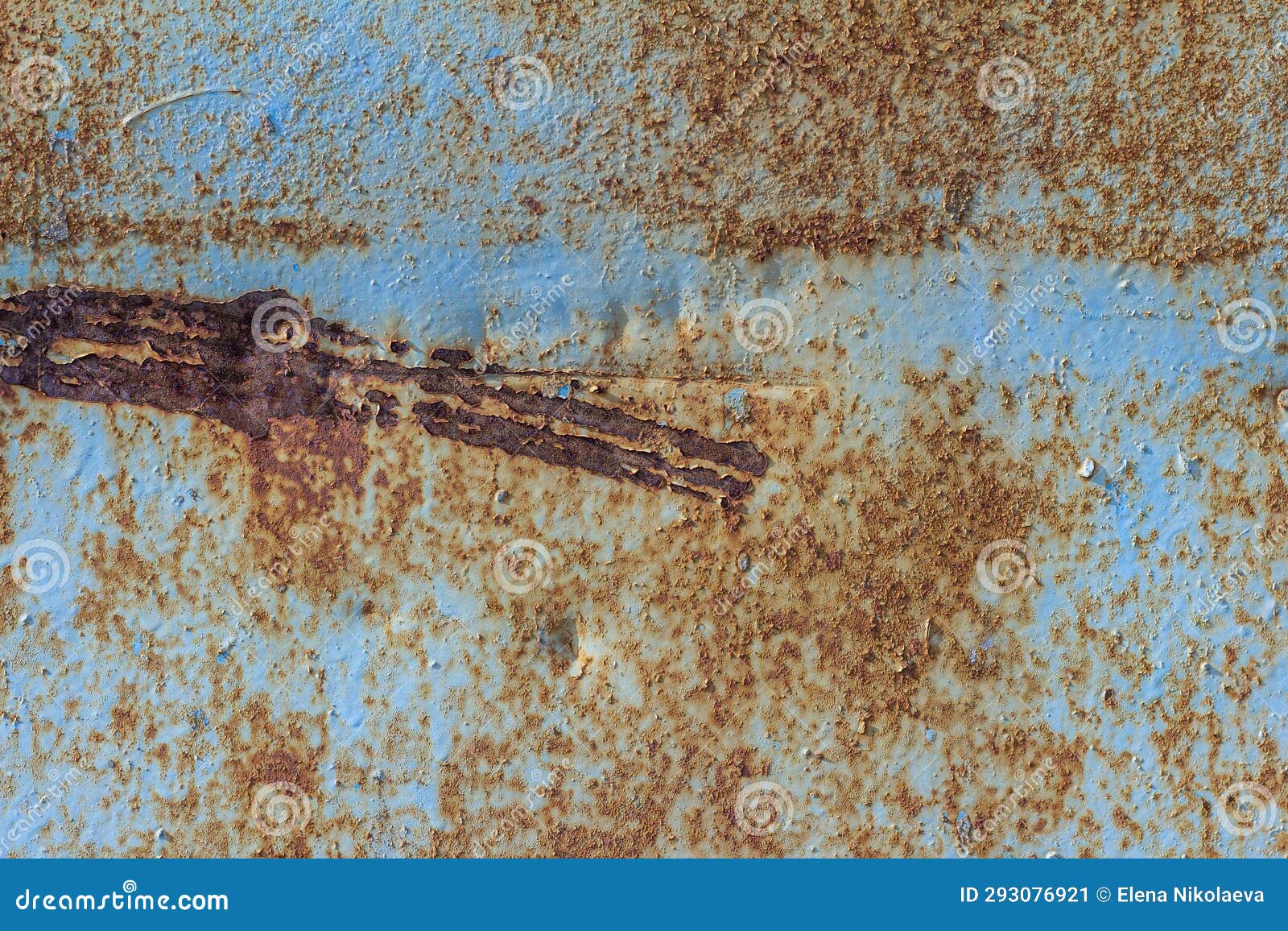 Blue Rusted Metal Background. a Rusty and Scratched Painted Metal Wall ...