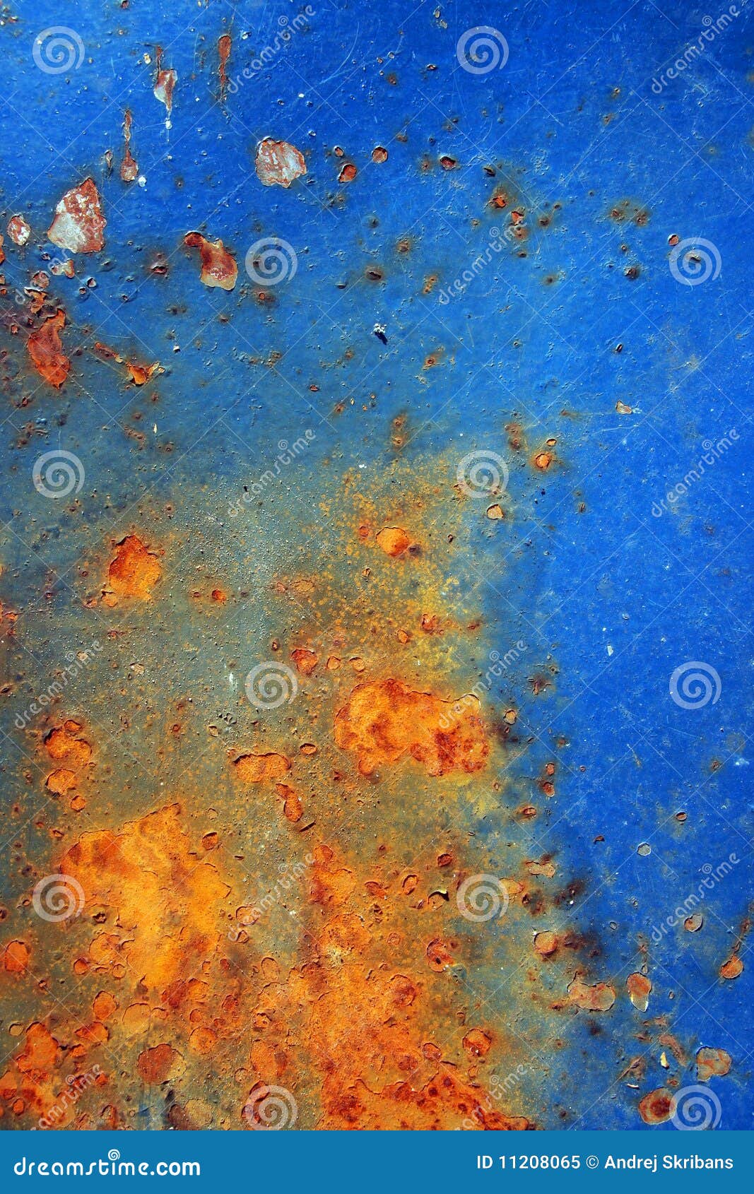 Blue Rusty Metal Surface With Cracking Texture Stock Photography ...
