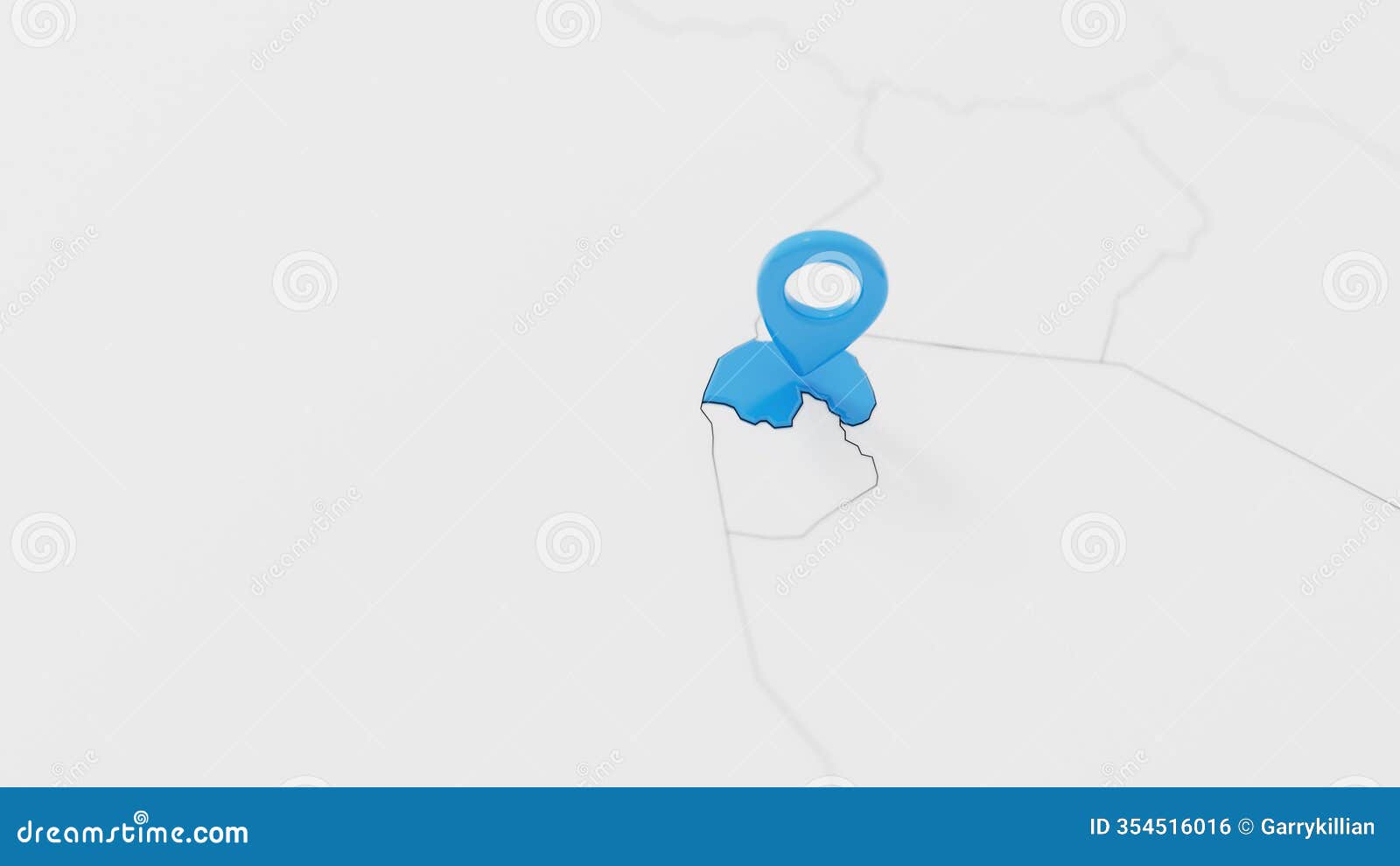 Blue Rwanda 3d Map with Pointer Pin Surrounded with Other Countries in ...