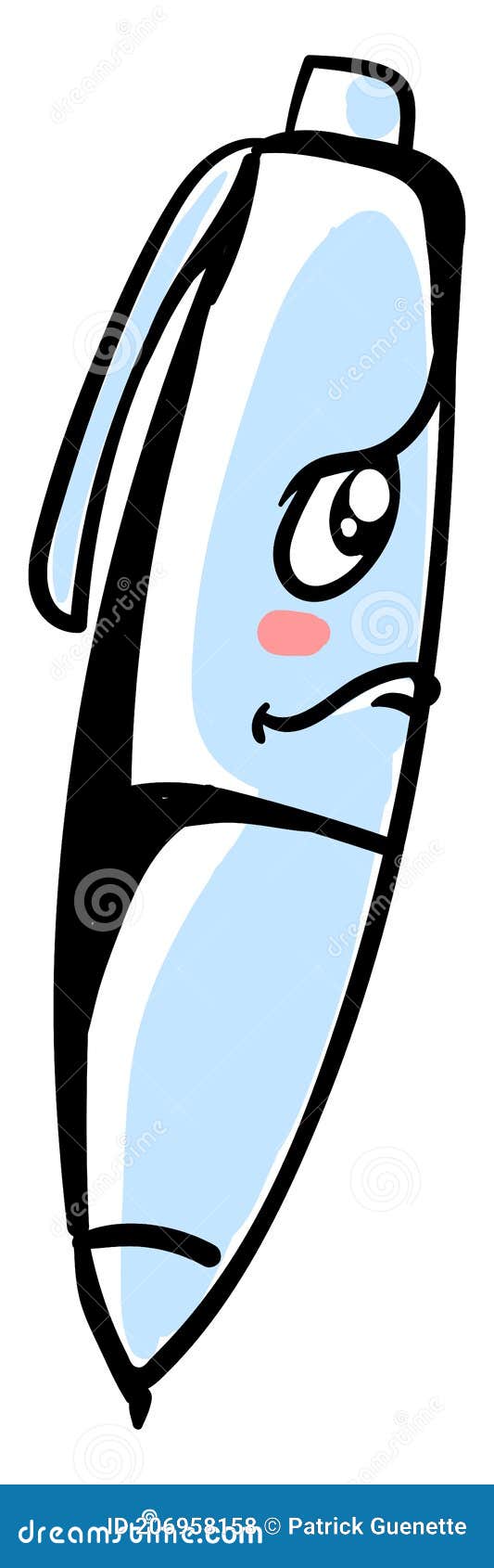 Blue Sad Pen, Illustration, Vector Stock Vector - Illustration of ...