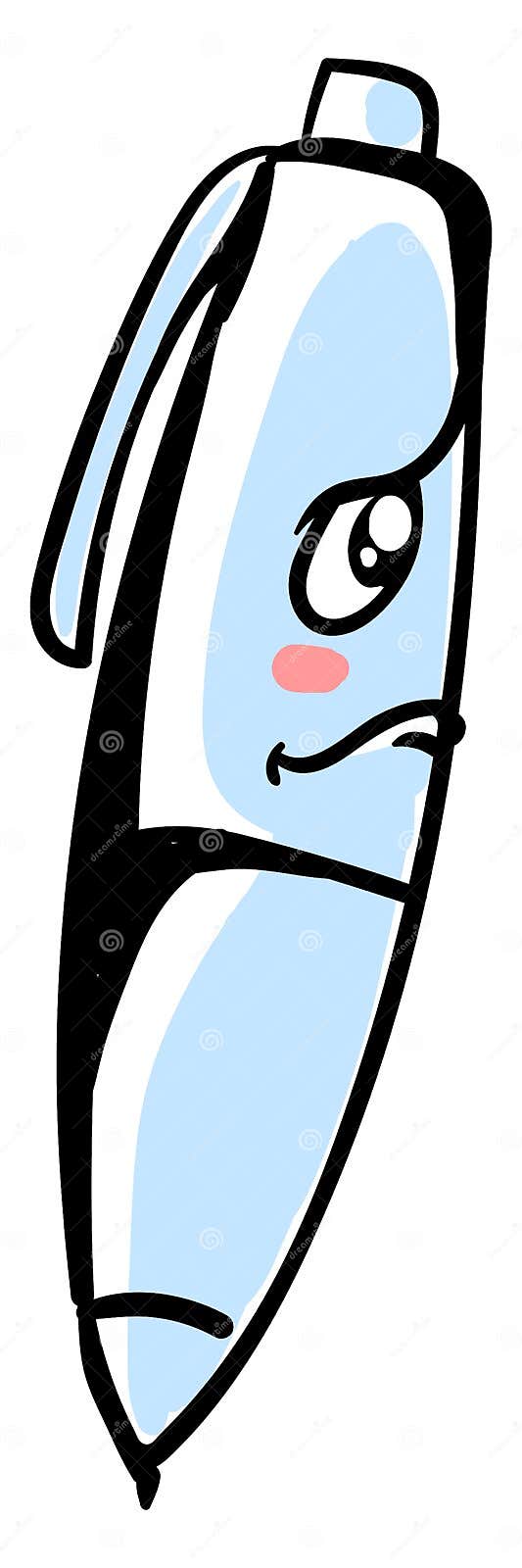 Blue Sad Pen, Illustration, Vector Stock Vector - Illustration of ...