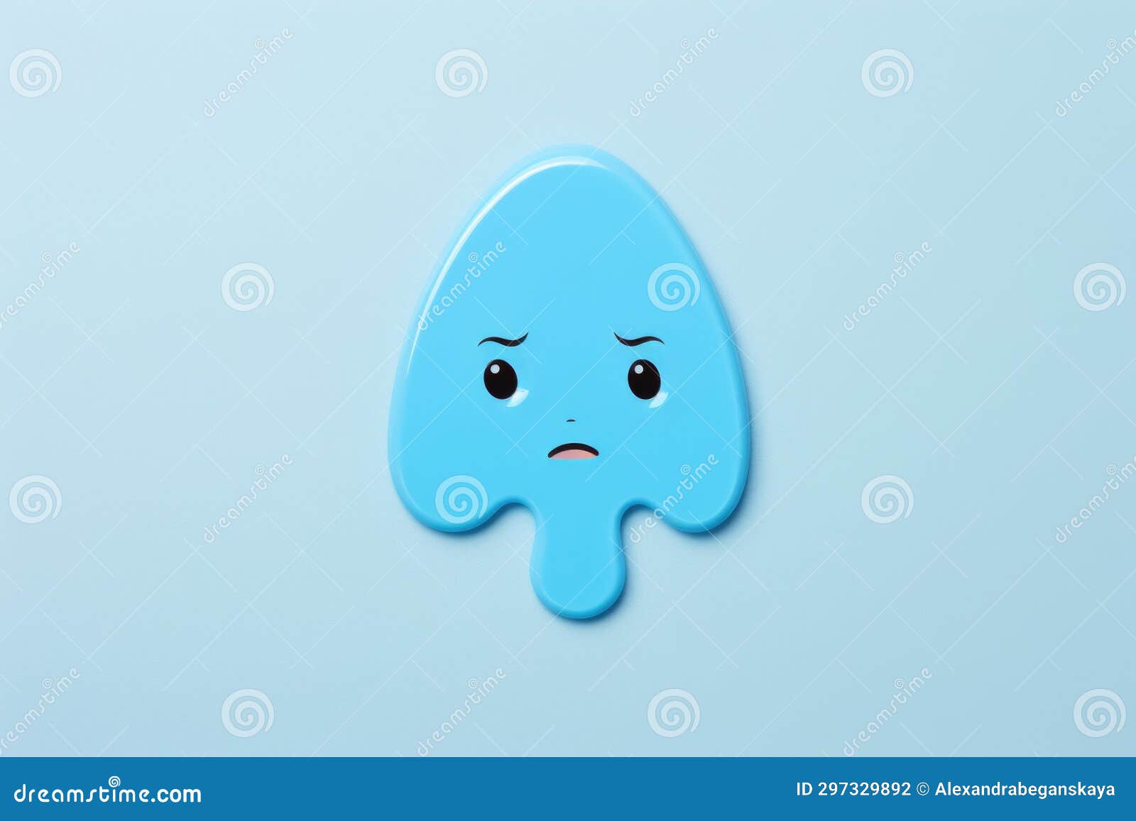 Blue Sad Smiley Face on a Blue Background, Copy Space Stock ...