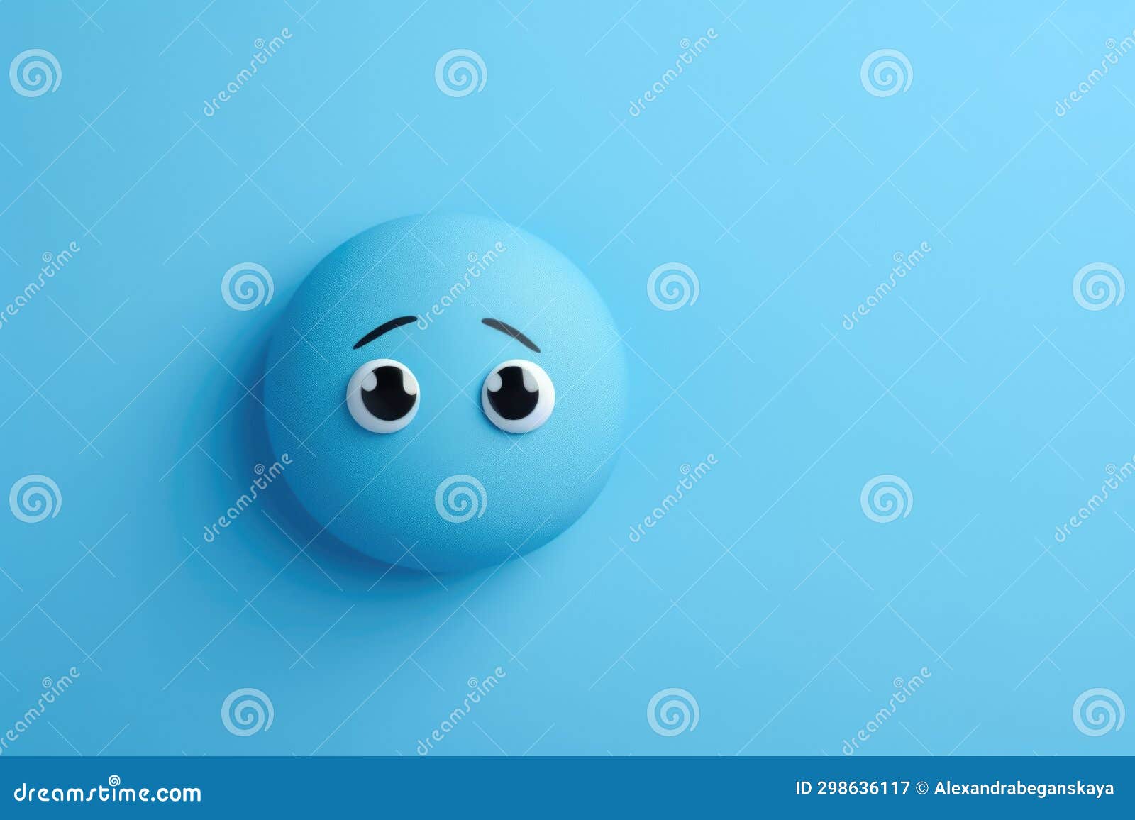 Blue Sad Smiley Face on a Blue Background Stock Illustration ...