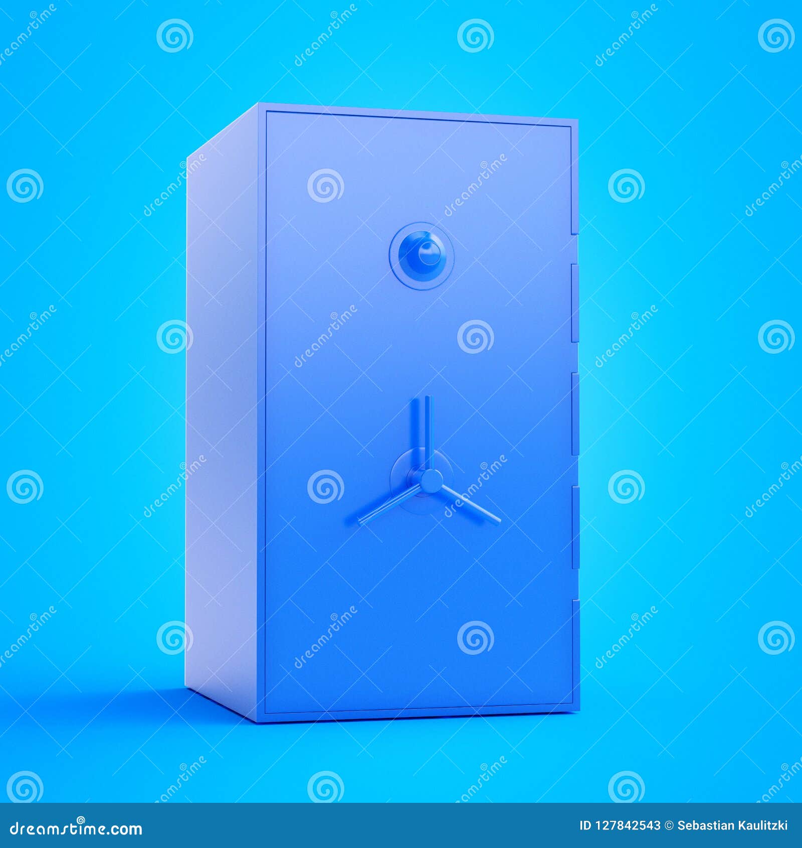 A blue safe stock illustration. Illustration of safe - 127842543