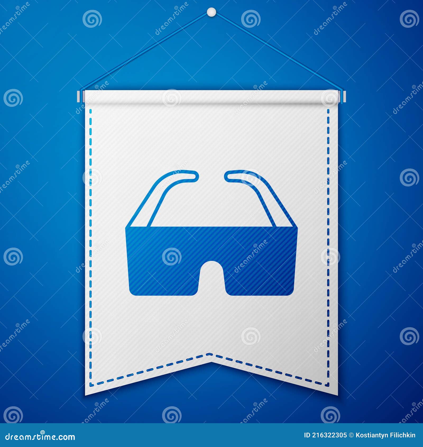 Blue Safety Goggle Glasses Icon Isolated on Blue Background. White ...