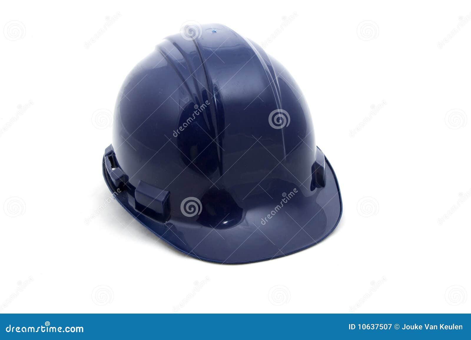 The Blue Safety Helmet And A Ruler At Construction Site With Crane ...