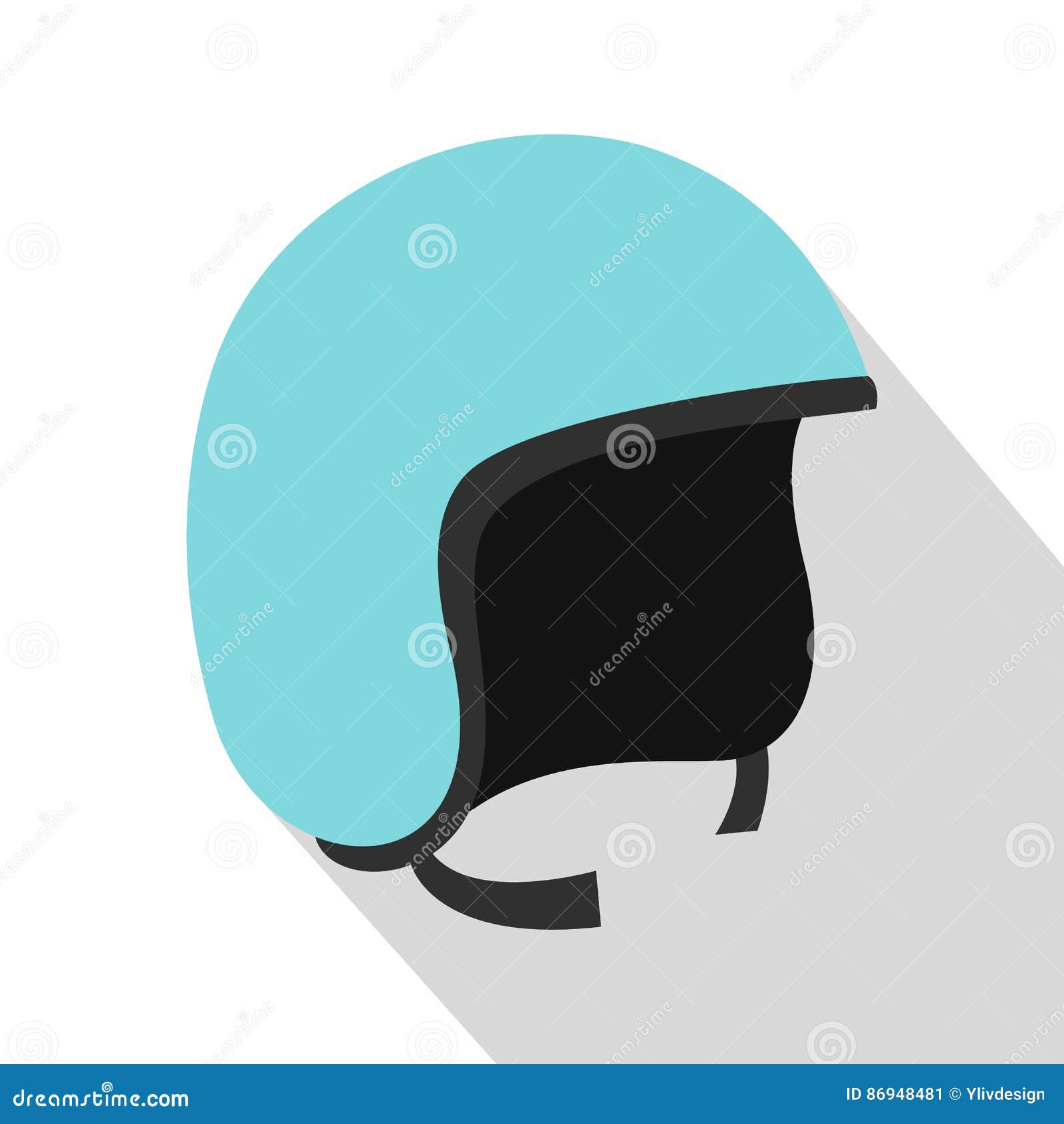 Blue Safety Helmet Icon, Flat Style Stock Vector - Illustration of ...