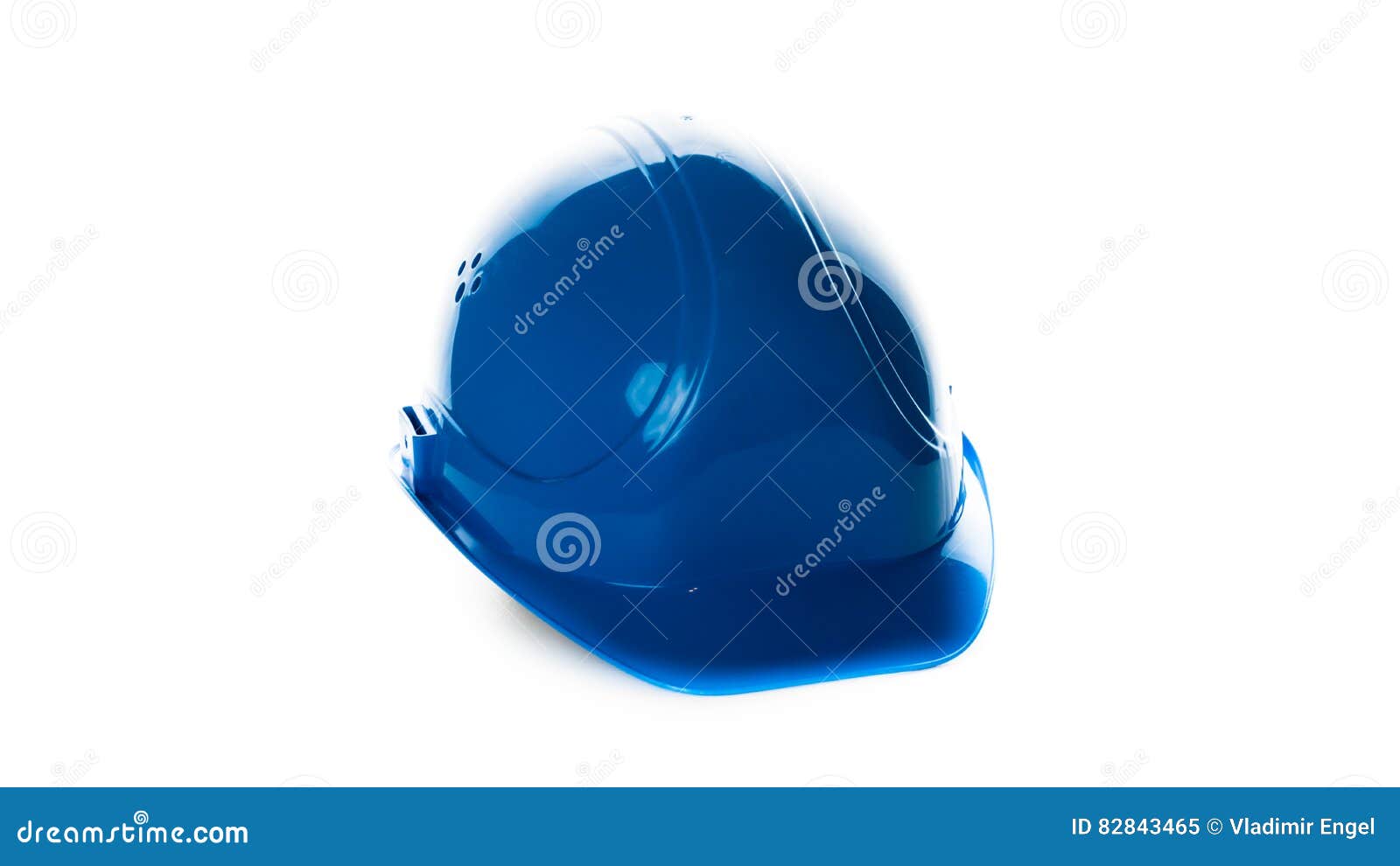 Blue Safety Helmet Isolated on White Background. Engineering Con Stock ...