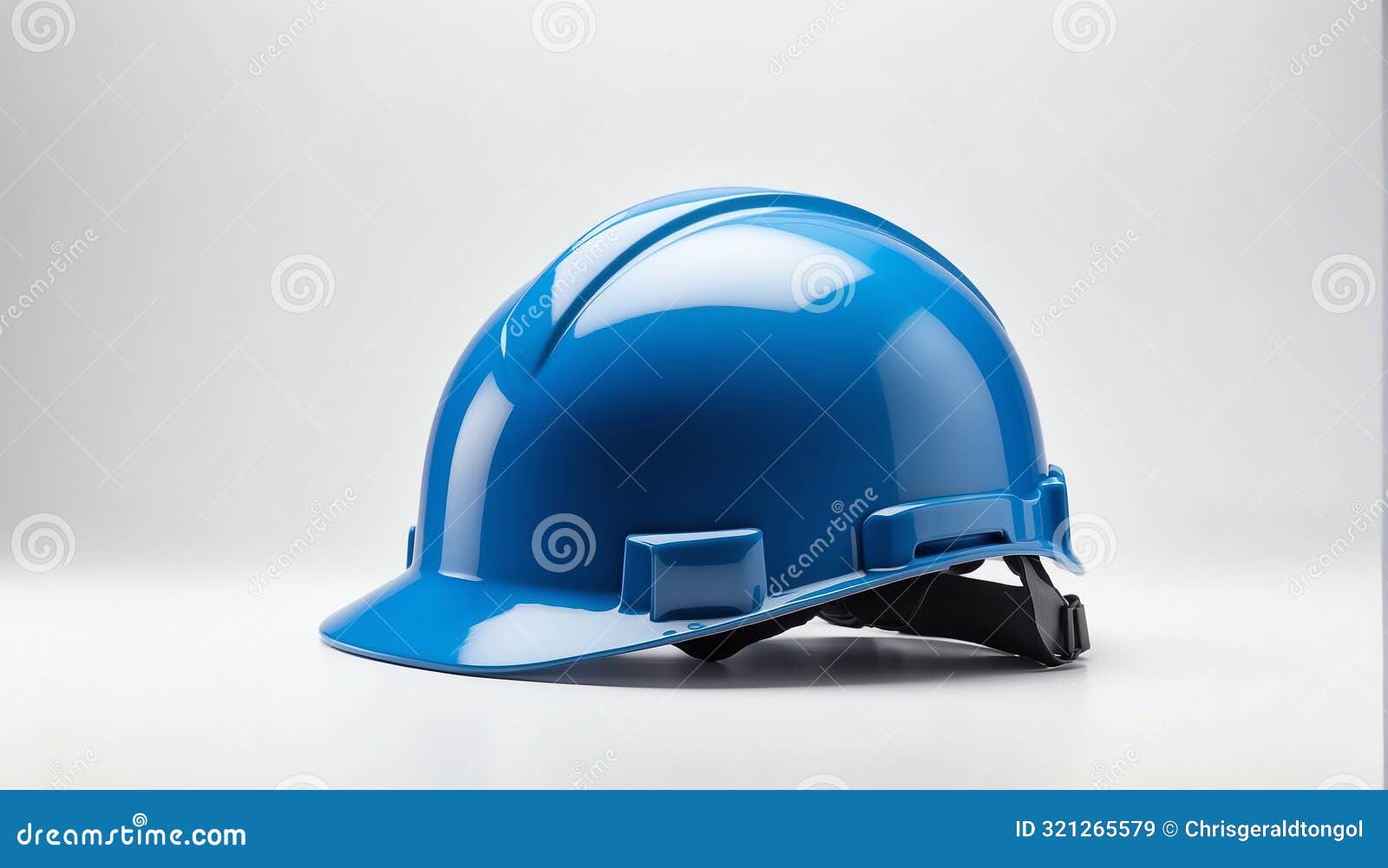 Blue Safety Helmet on Plain White Background with Ai Generated Stock ...